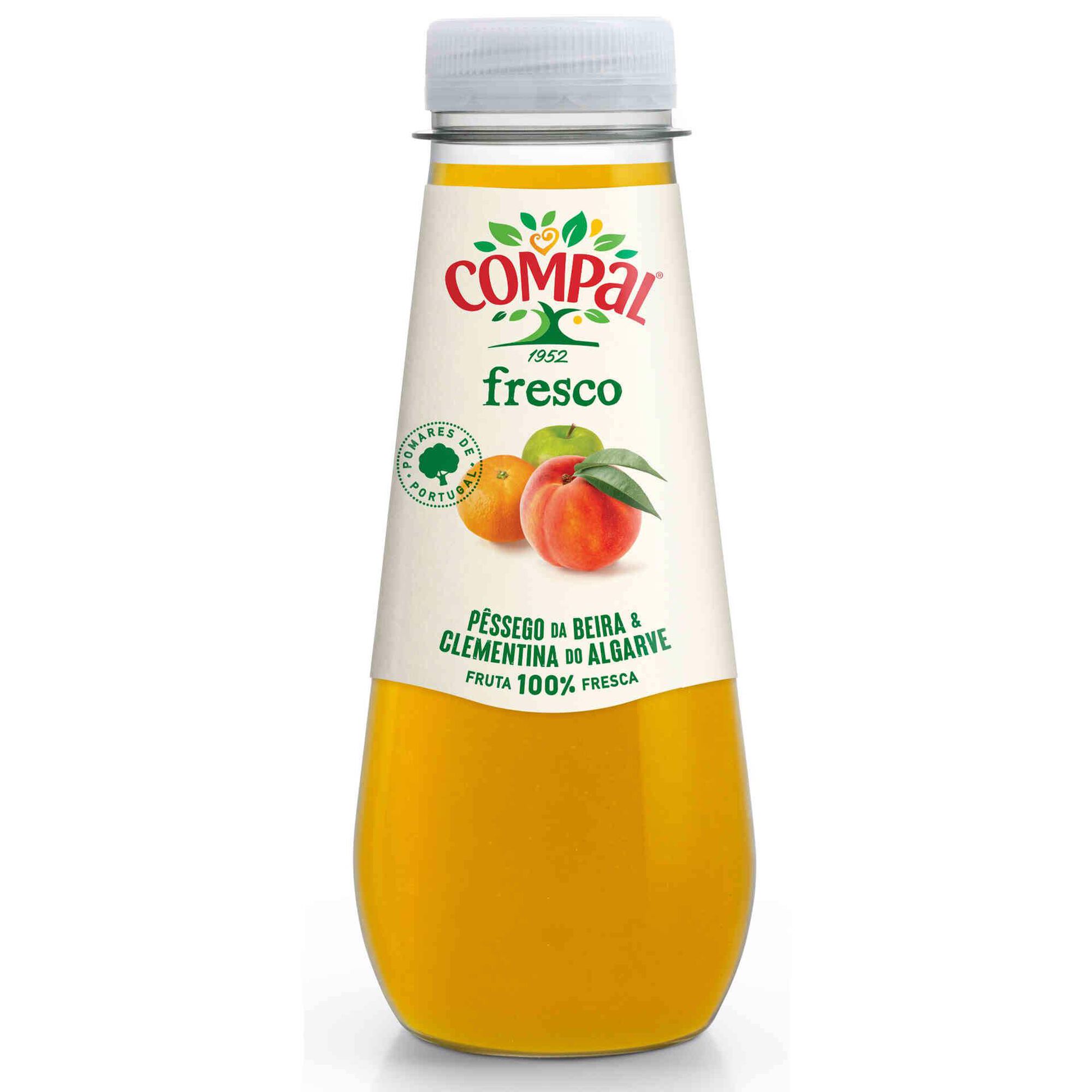 Sumo Pêssego da Beira e Clementina do Algarve Compal Fresco - emb. 25 ...