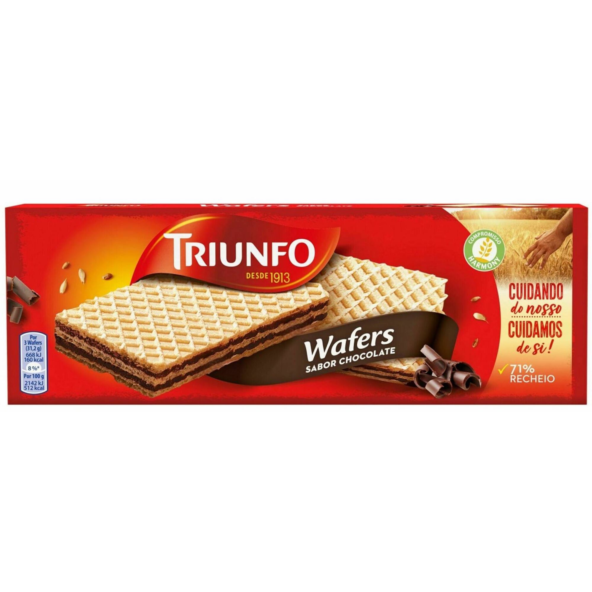 Bolachas Wafers com Recheio de Chocolate emb. 146 gr - Triunfo | Continente
