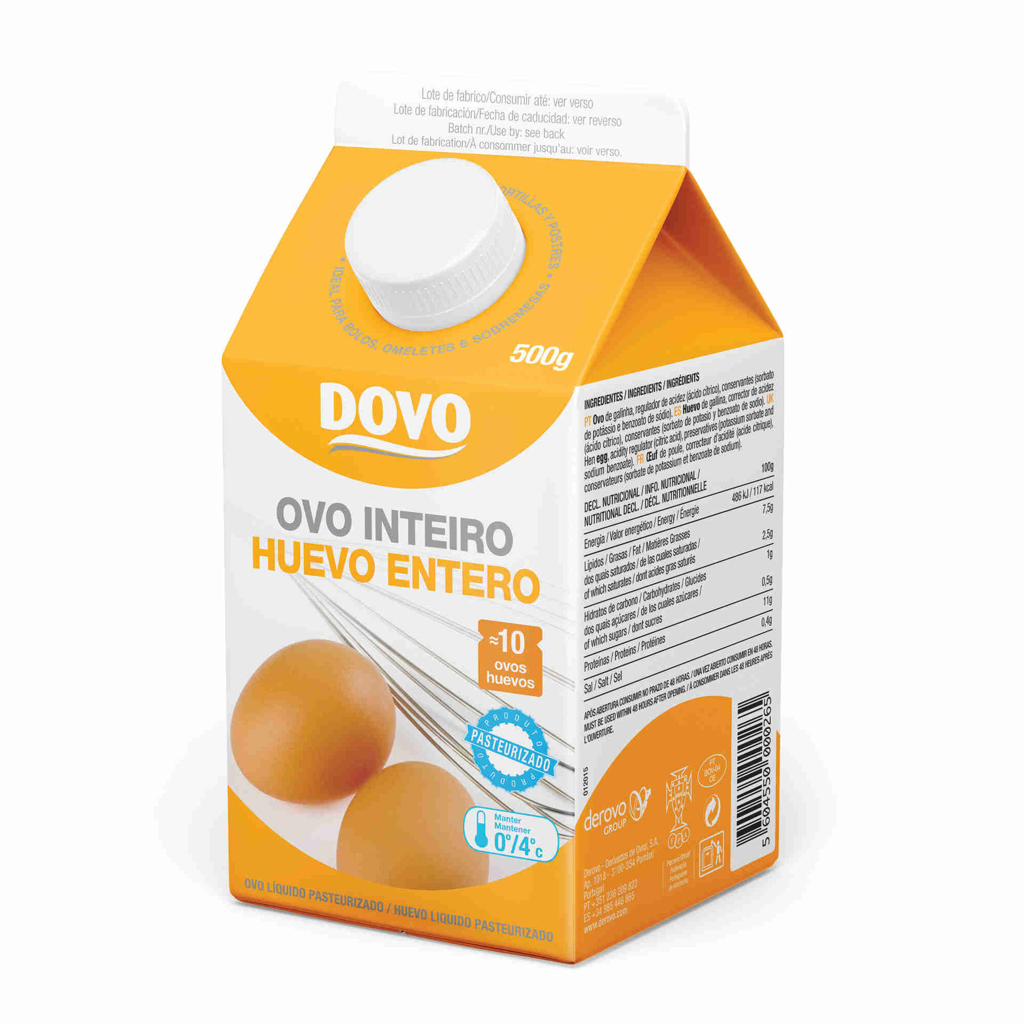 Ovo Inteiro Pasteurizado Líquido - Dovo | Continente Online