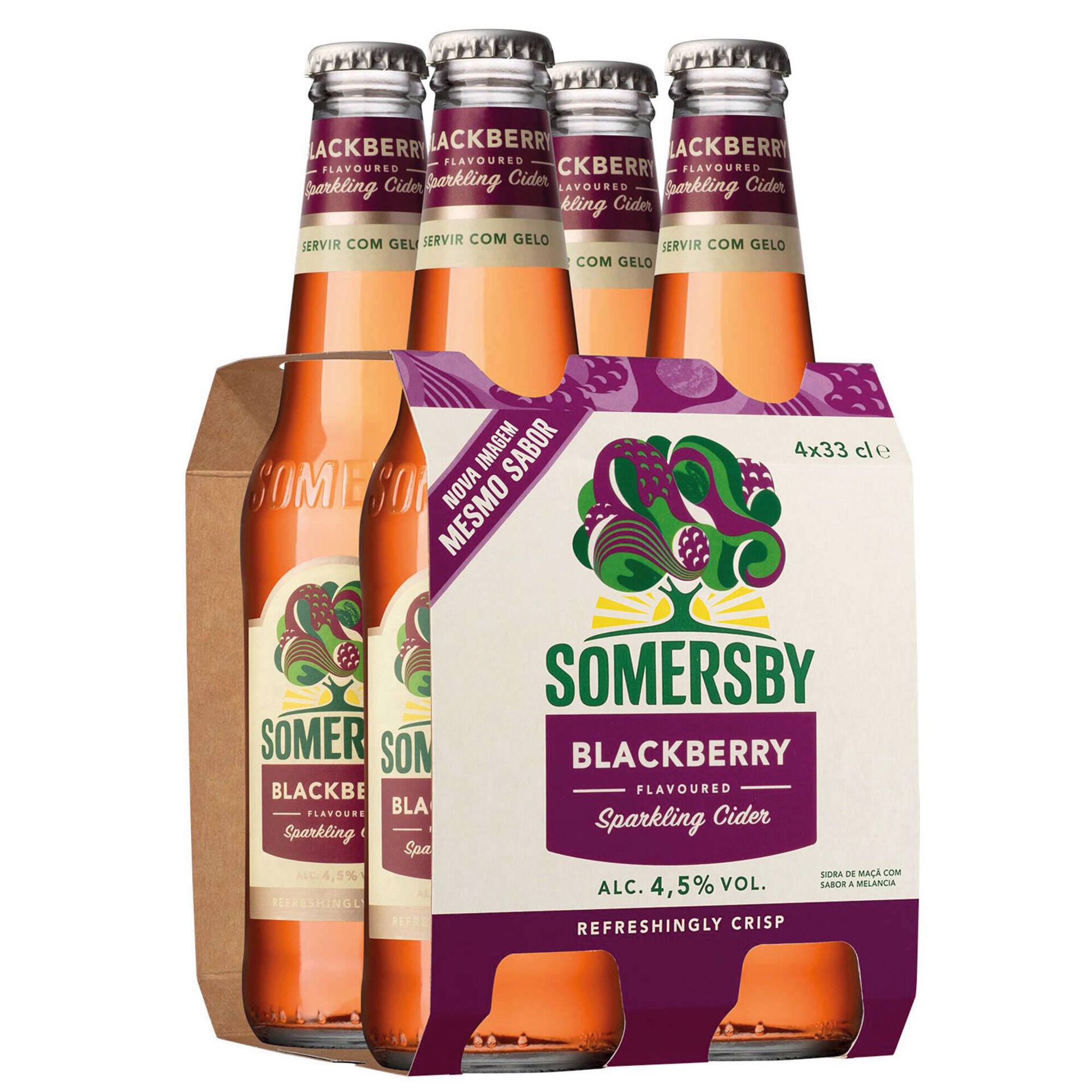 Sidra com Álcool Blackberry Somersby - emb. 4 x 33 cl | Continente Online