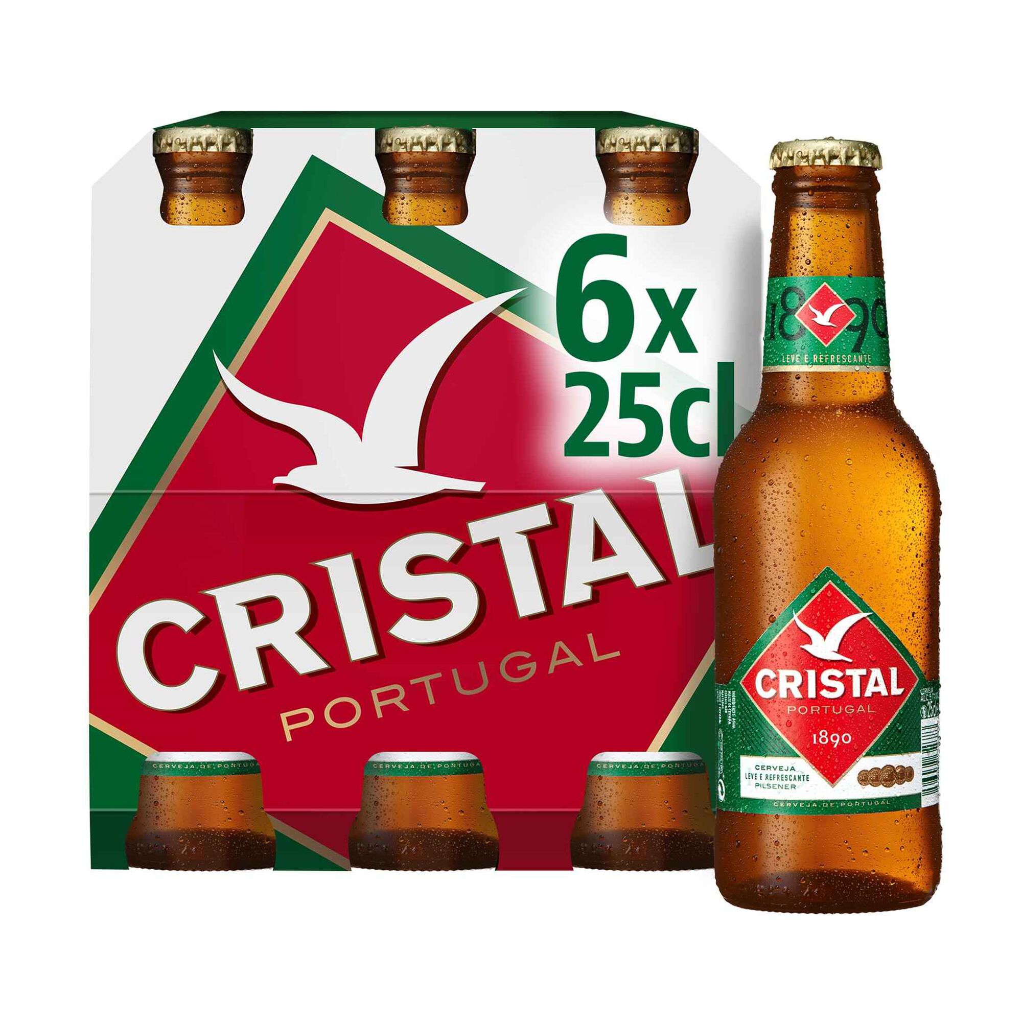 Cerveja com Álcool Mini Cristal - emb. 6 x 25 cl | Continente Online