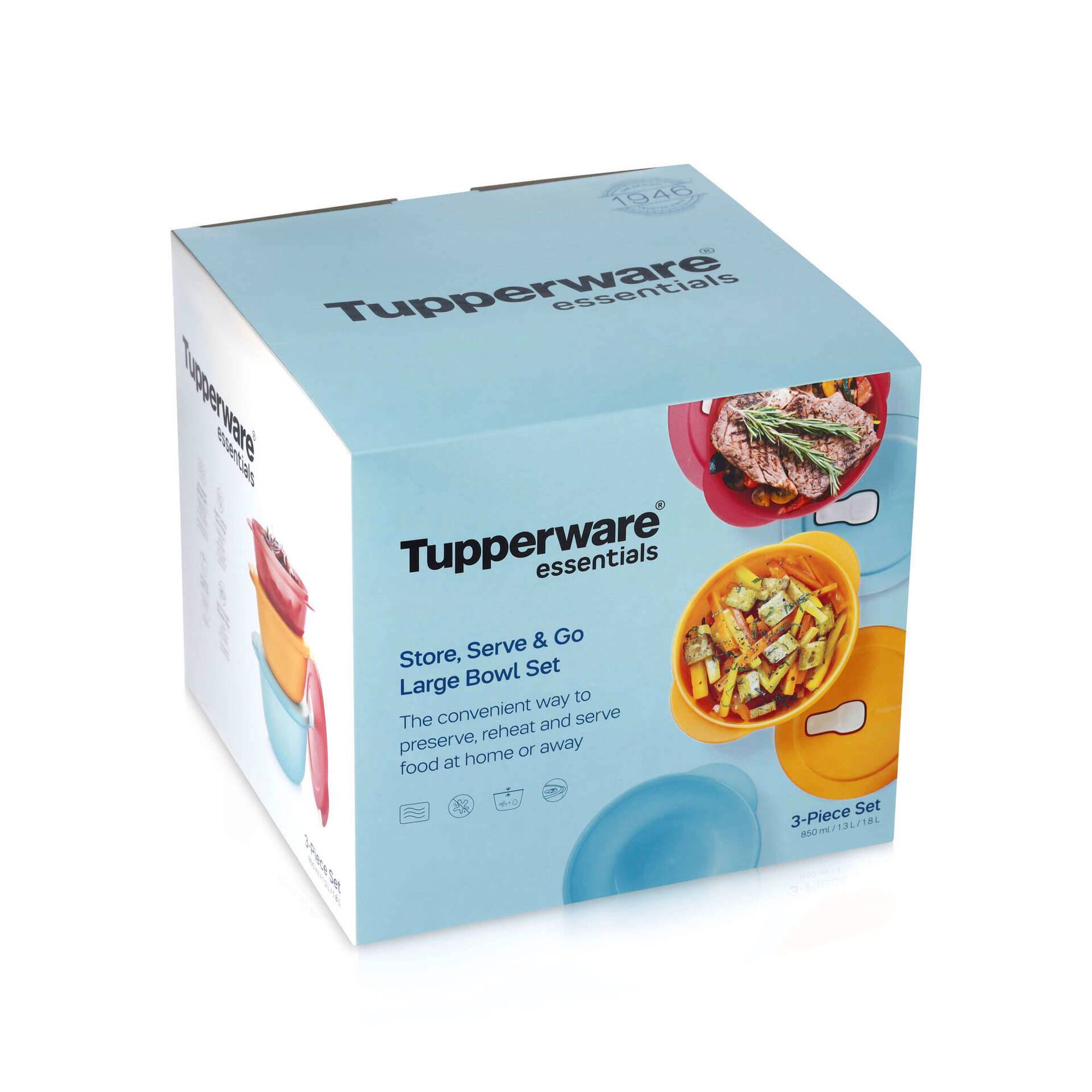 Conjunto 3 Caixas 800ml + 1,3L + 1,8L Cristalwave