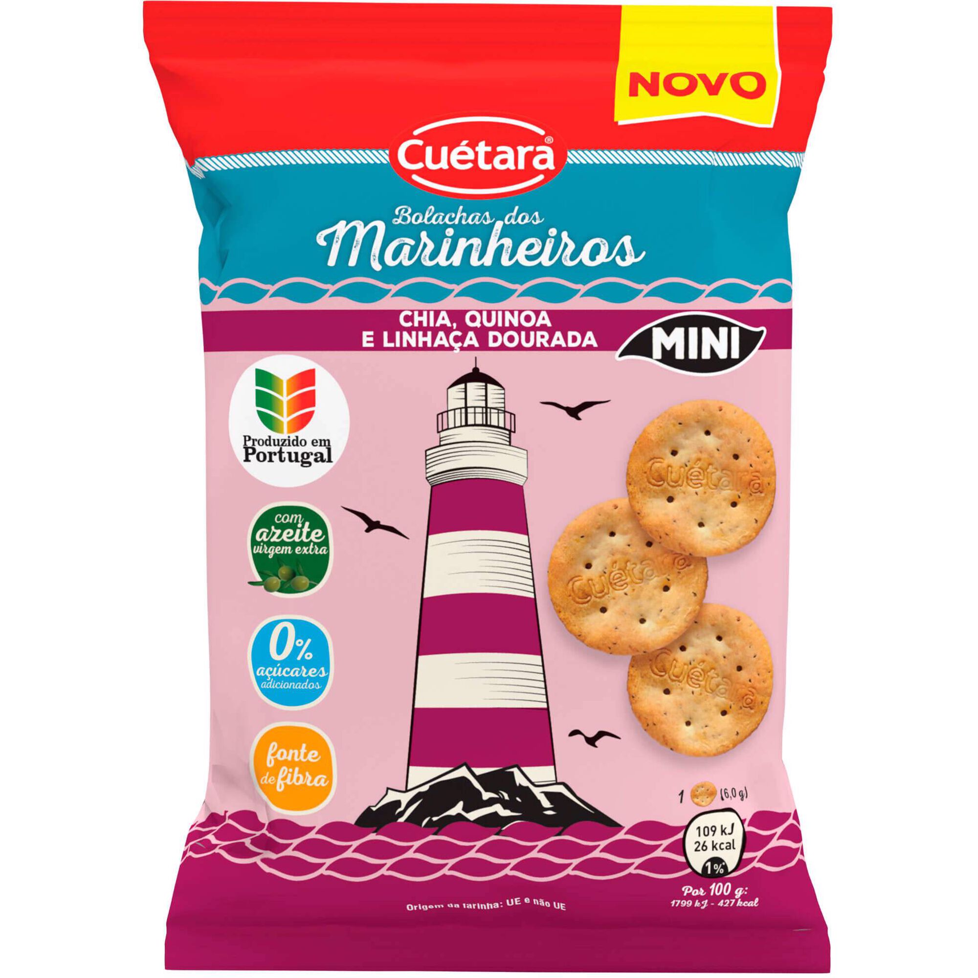 Bolachas Mini Marinheiras Chia, Quinoa e Linhaça Dourada Cuétara ...