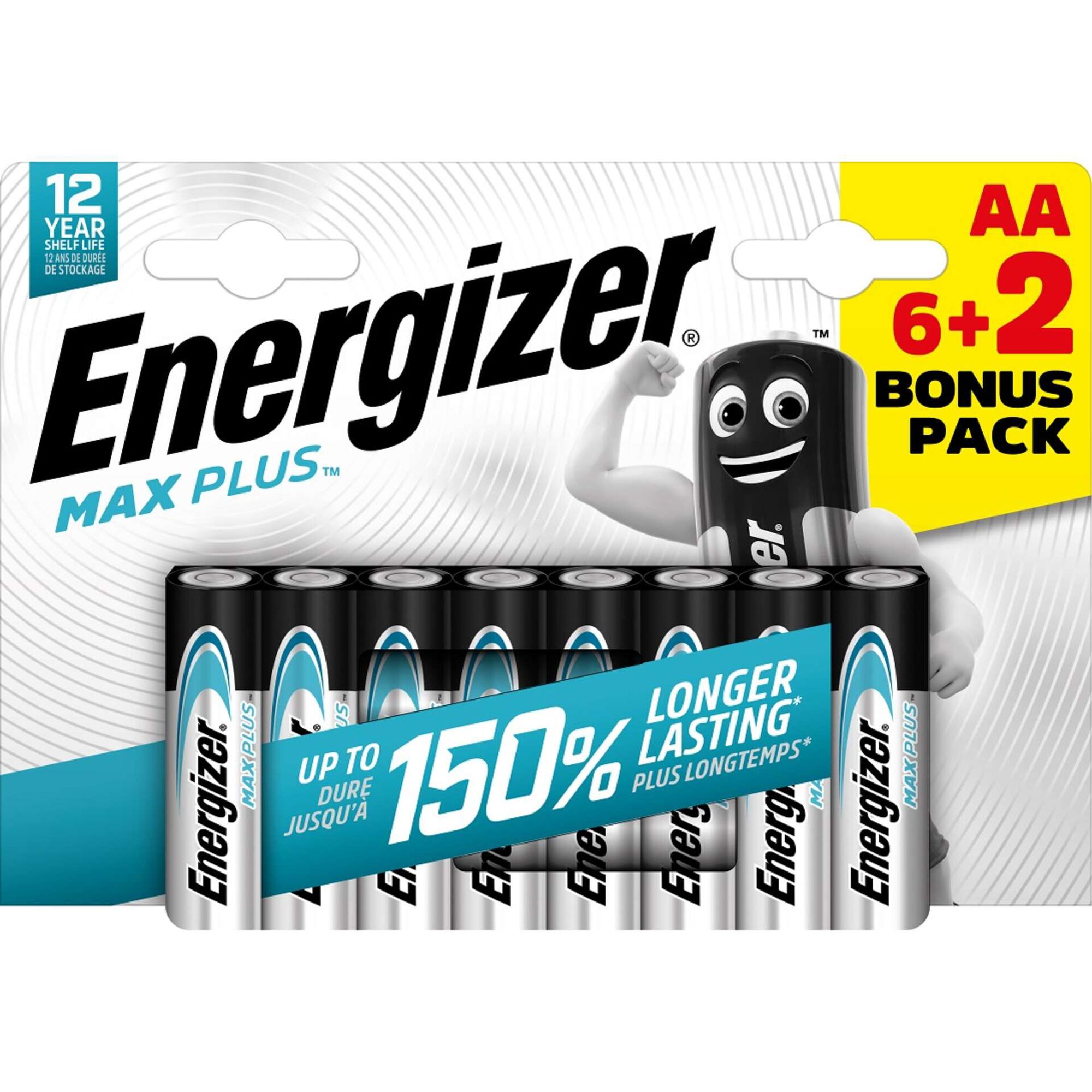Pilhas AA Max Plus - emb. 6 + 2 un - Energizer | Continente Online