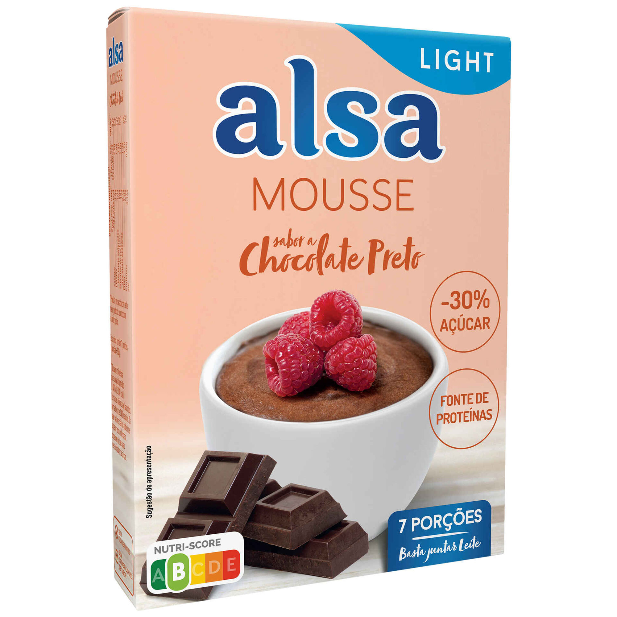 Mousse de Chocolate Preto -30% de Açúcares Alsa - emb. 125 gr ...