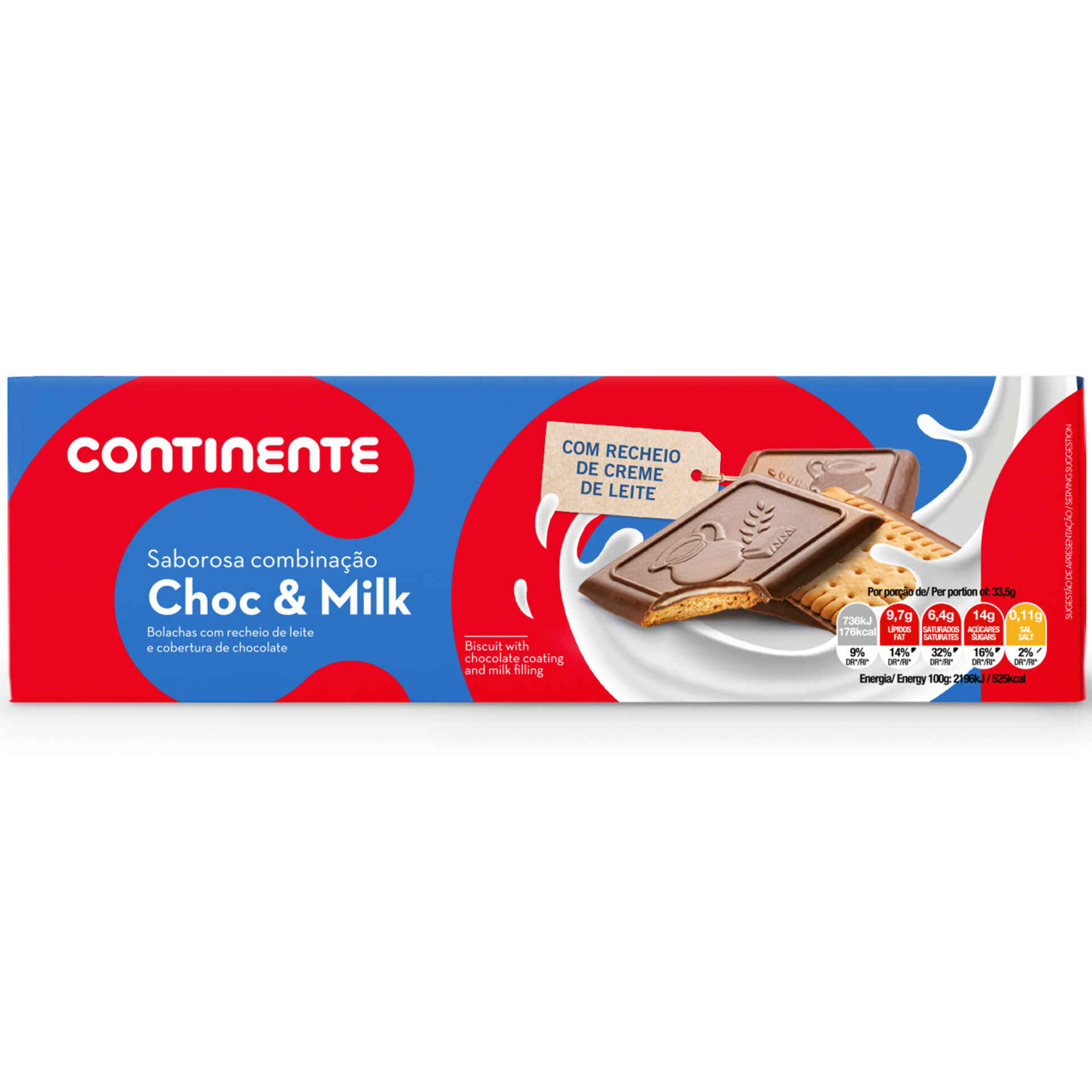 Bolachas Recheio De Leite Cobertura De Chocolate Emb 150 Gr