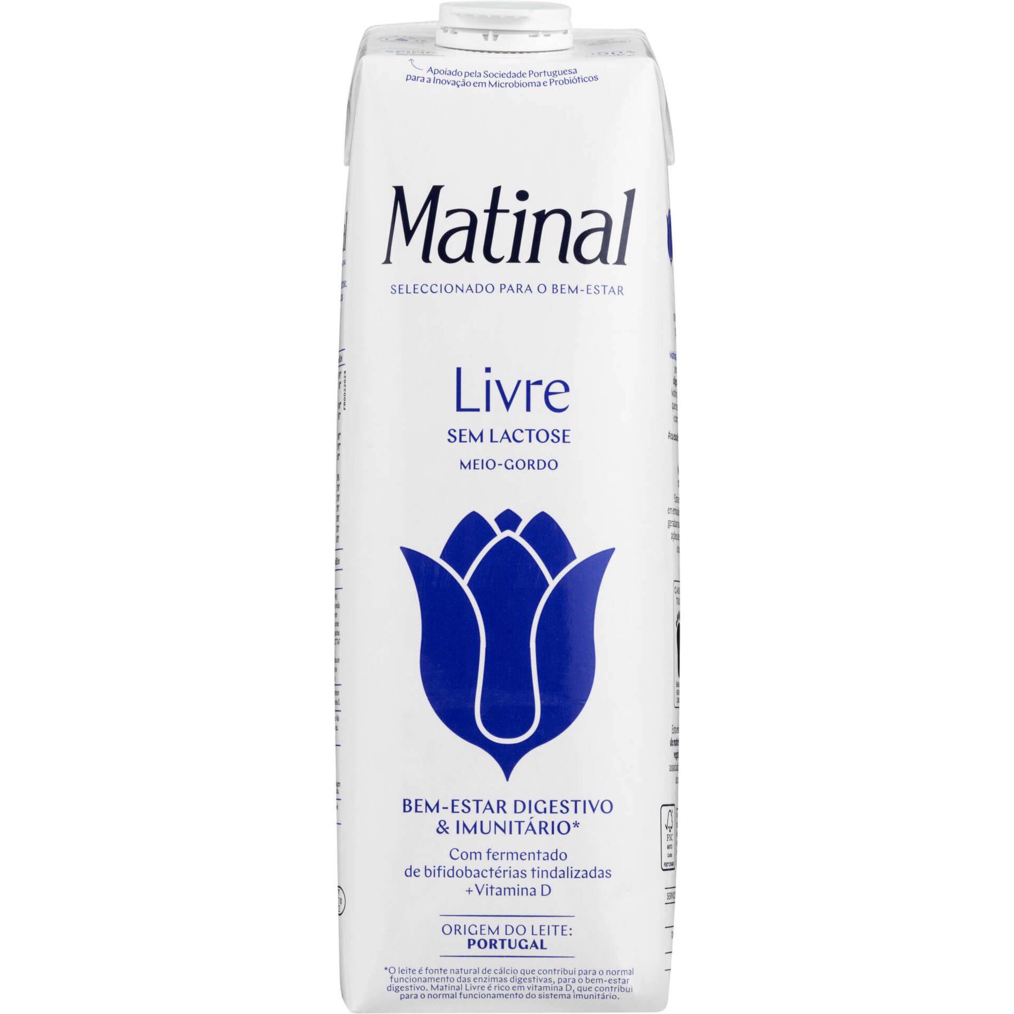 Bebida de Leite UHT Livre Meio Gordo Sem Lactose Matinal - emb. 1 lt ...