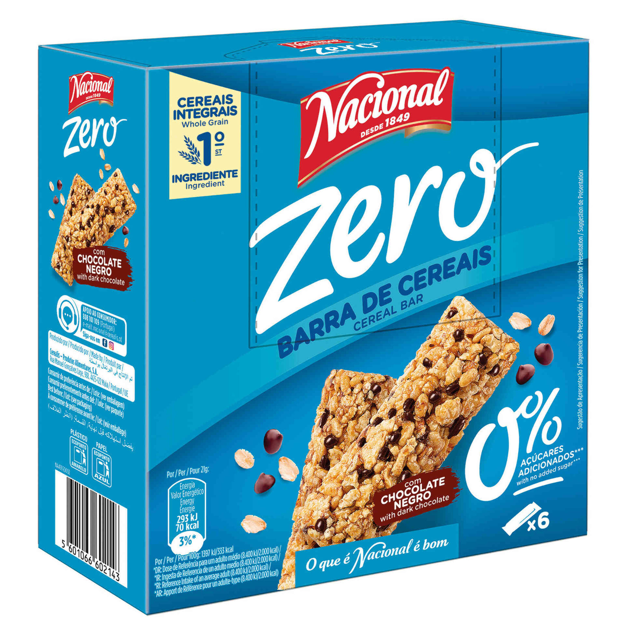 Barra de Cereais Chocolate Negro Nacional - emb. 126 gr (6 un ...