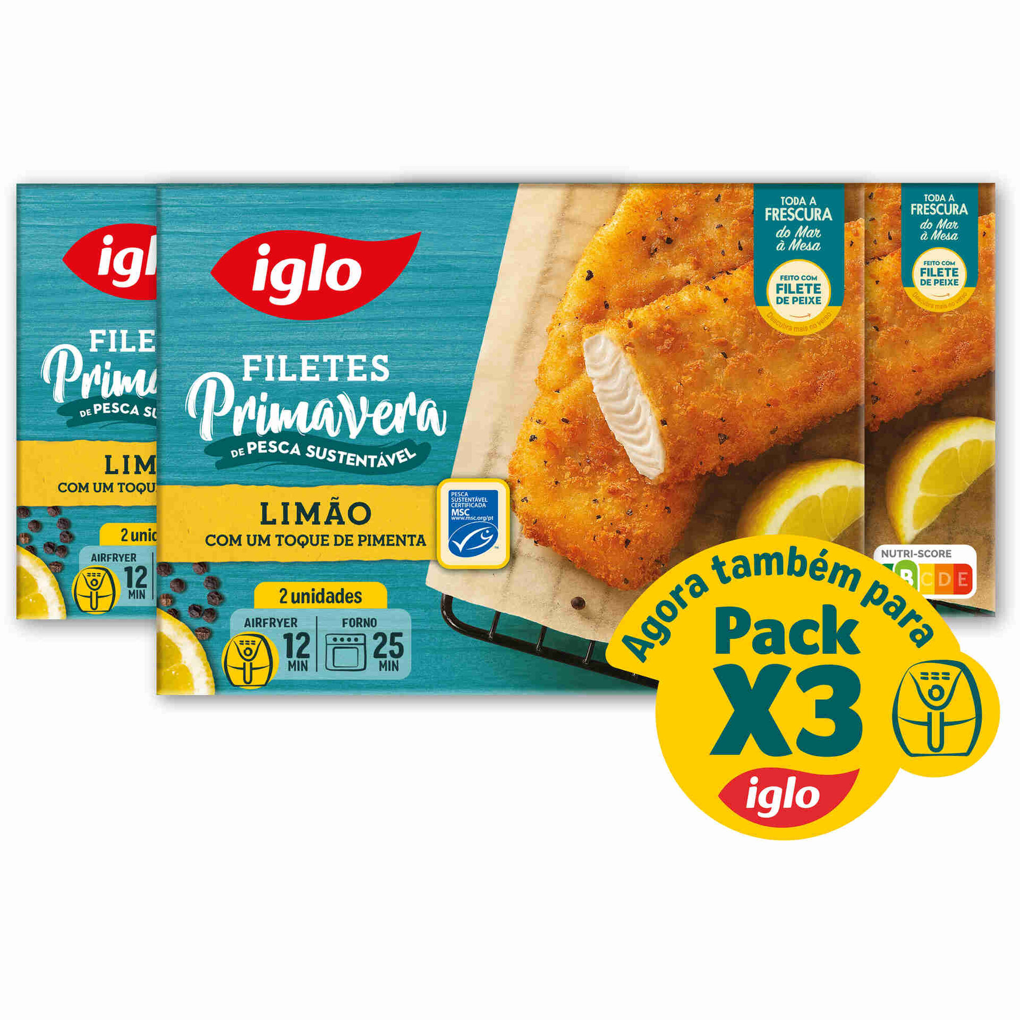 Filetes Primavera Limão Iglo - emb. 3 x 225 gr (2 un) | Continente Online
