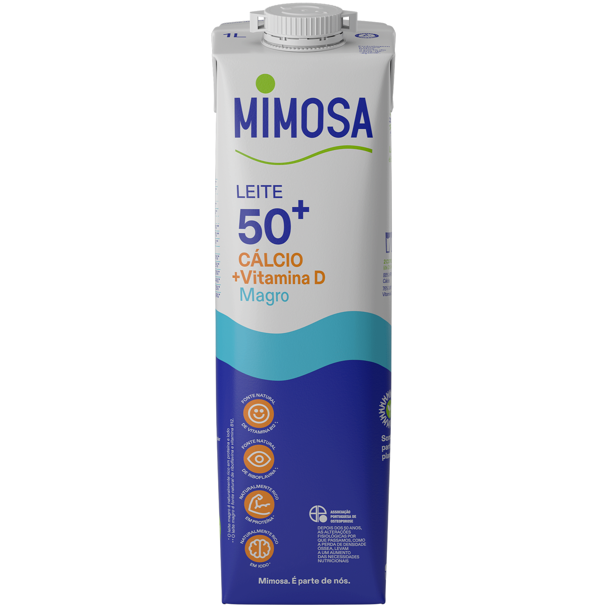 Leite UHT Magro Cálcio Mimosa - emb. 1 lt | Continente Online