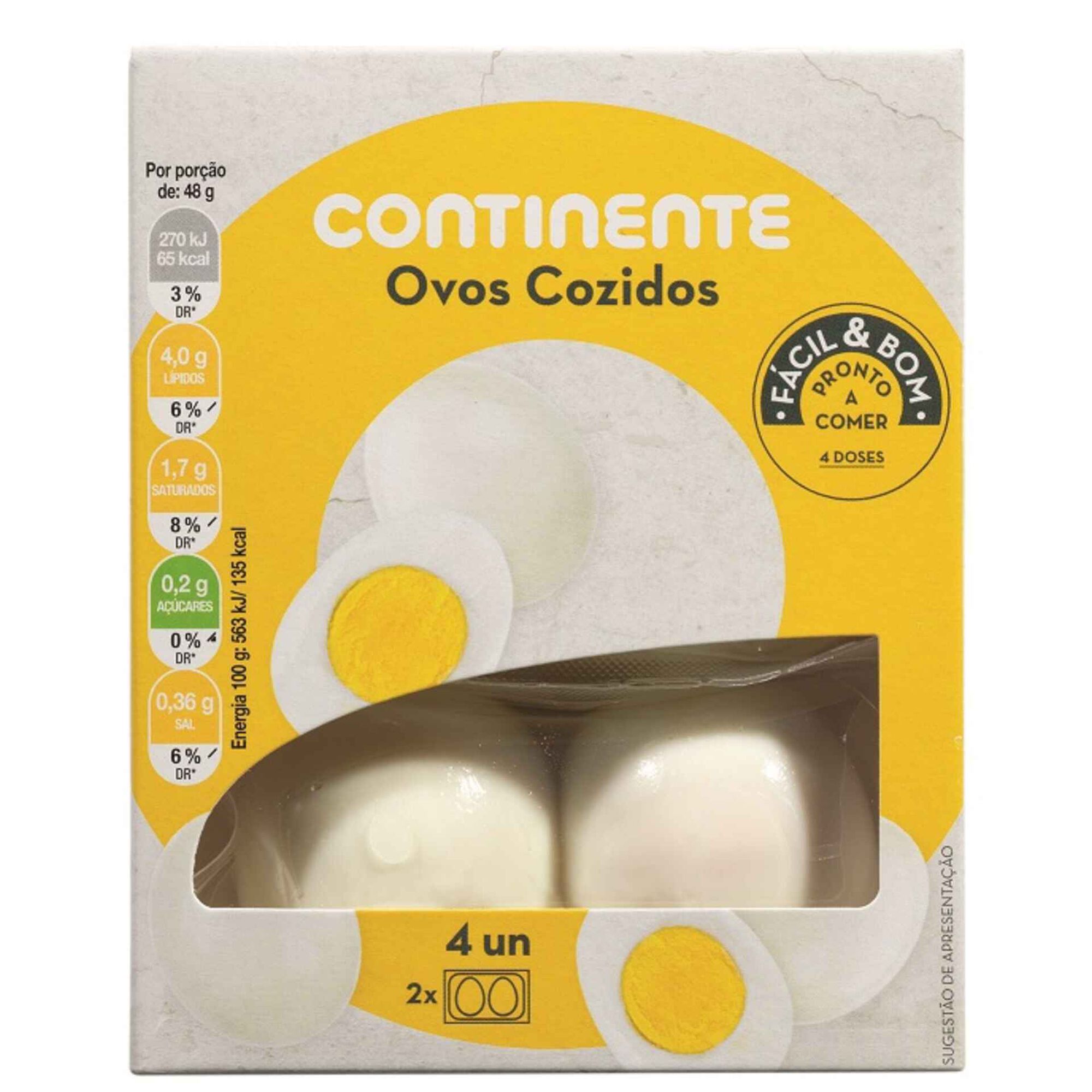 Ovos Cozidos - emb. 4 un - Continente | Continente Online