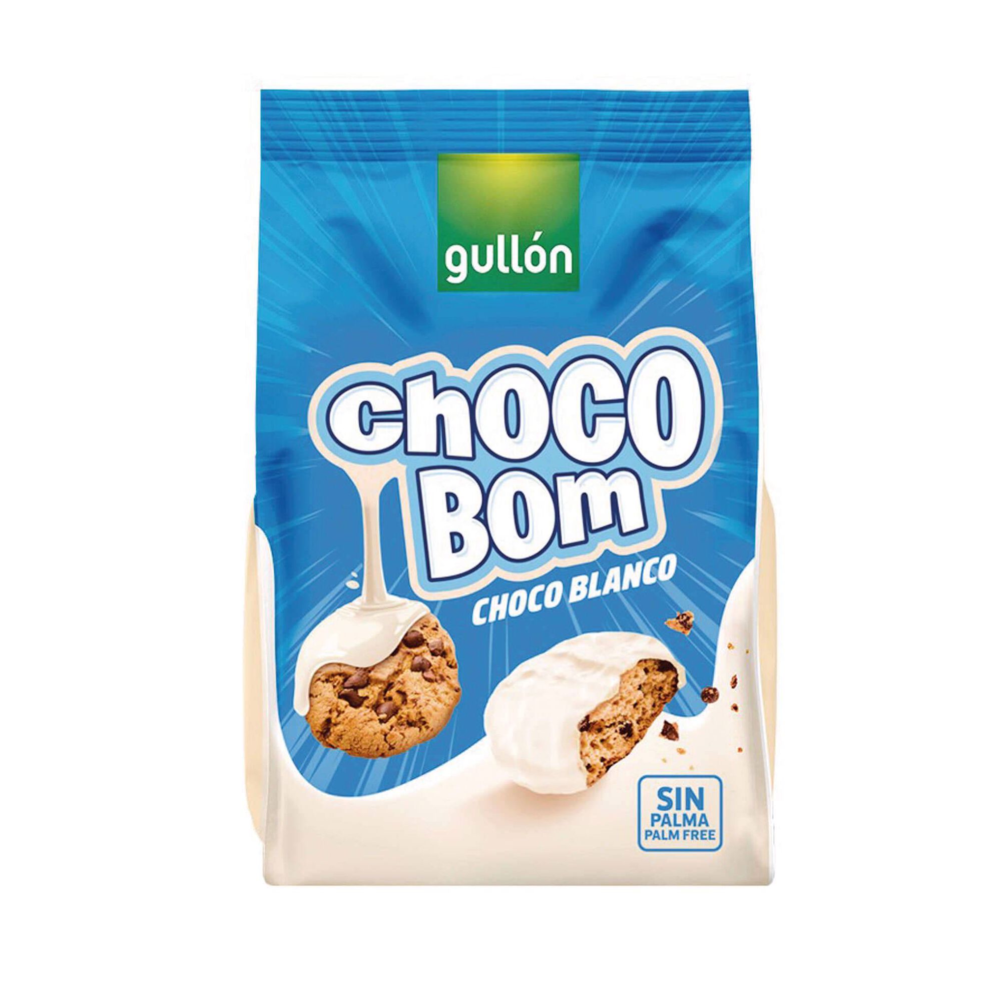 Bolachas Cookies com Cobertura Chocolate Branco Choco Bom Gullón - emb ...