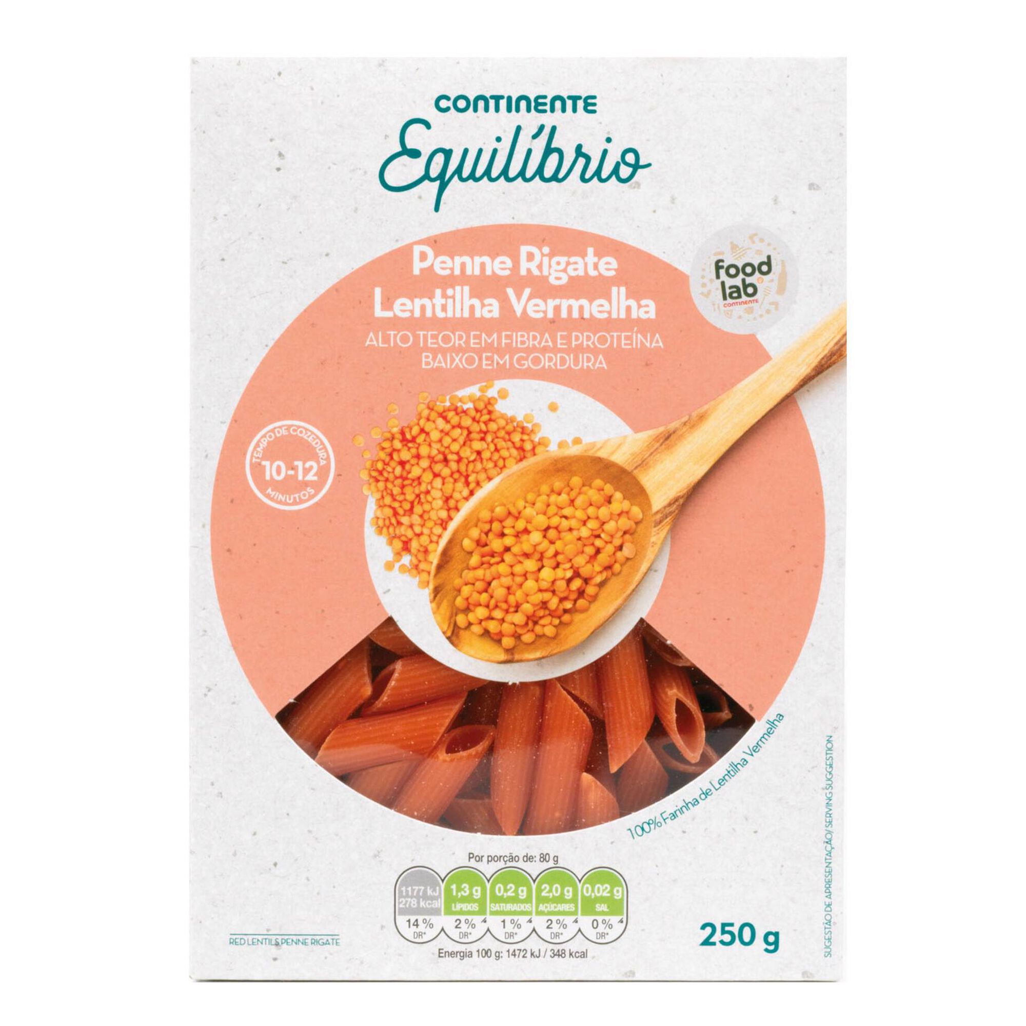 Massa Penne Rigate Lentilha Vermelha - emb. 250 gr - Continente ...