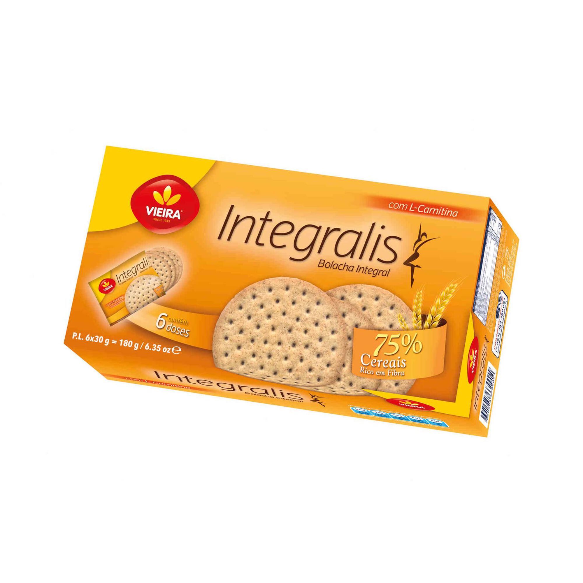 Bolachas Integrais emb. 180 gr (6 un) - Vieira | Continente