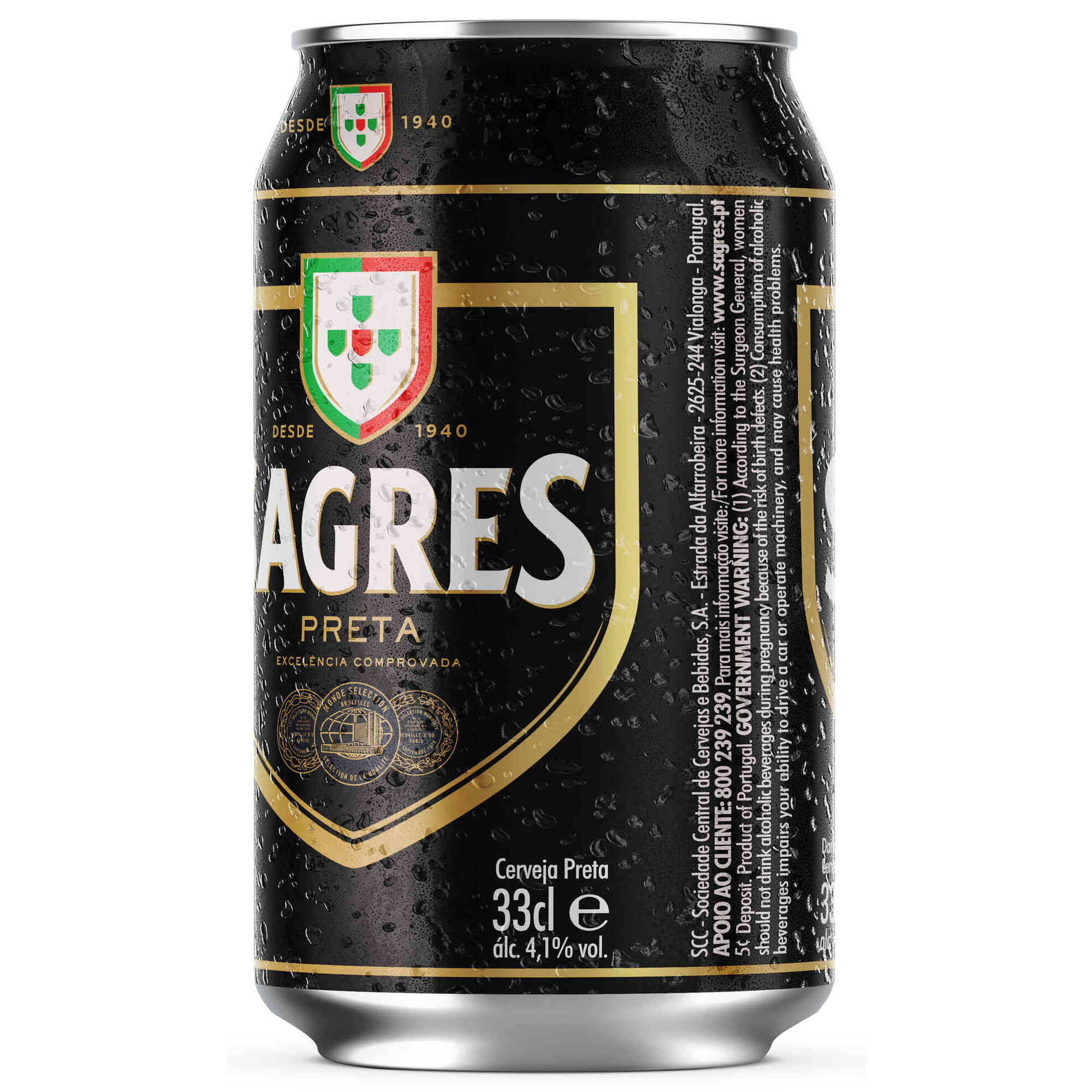 Cerveja com Álcool Preta emb. 33 cl - Sagres | Continente