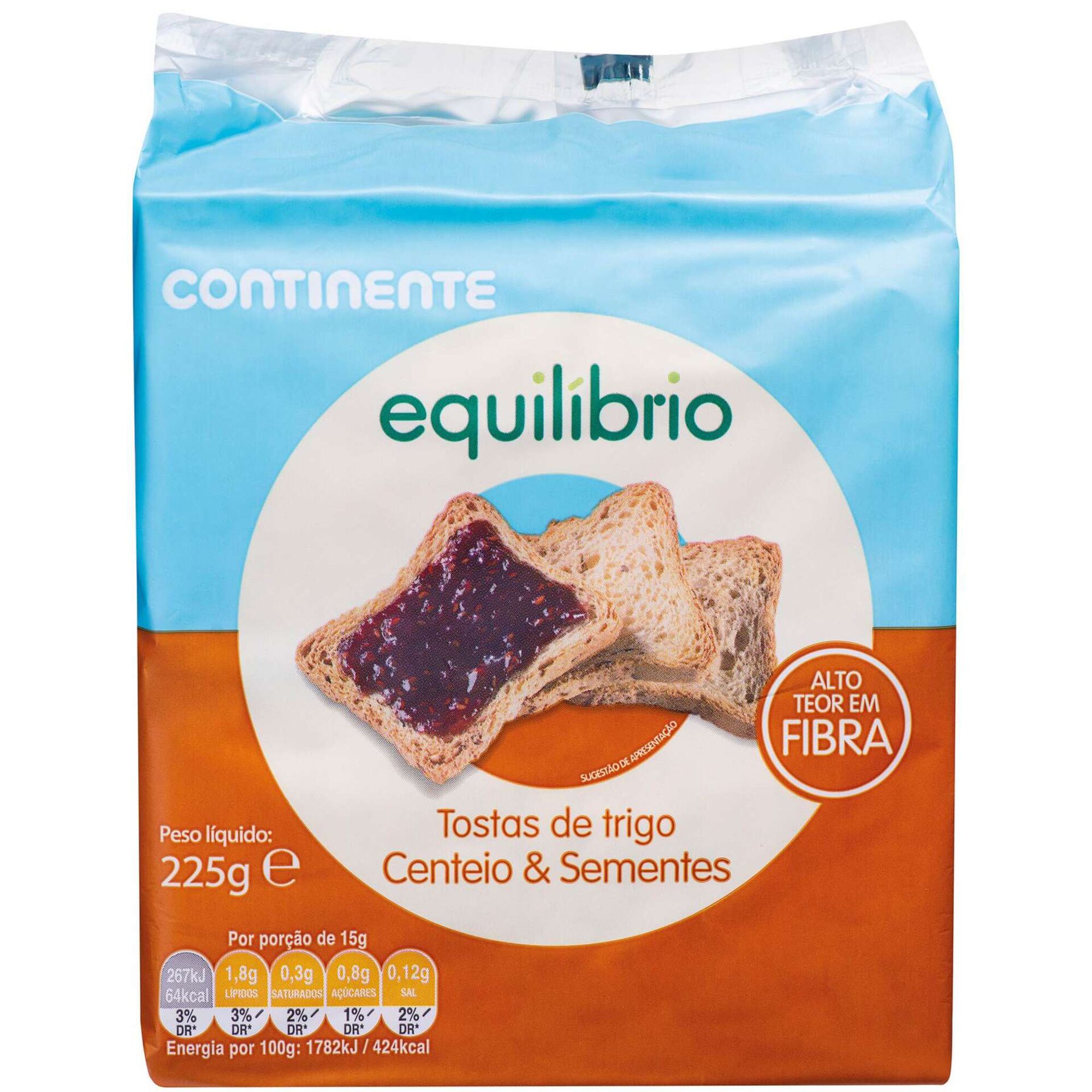 Tostas de Trigo com Centeio e Sementes emb. 225 gr (2 x 20 ...