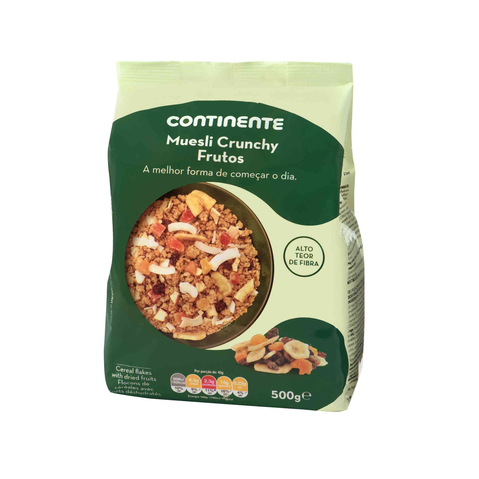 Muesli Crunchy Frutos emb. 500 gr - Continente | Continente