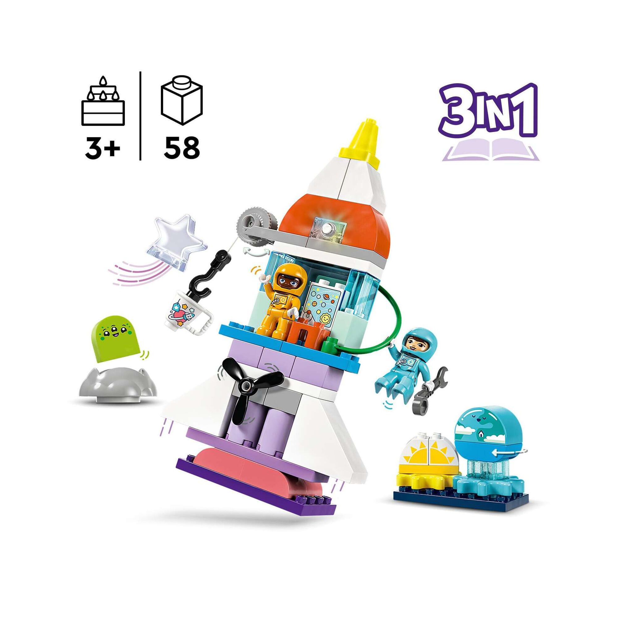 Aventura no Vaivém Espacial 3em1 - 10422 LEGO Duplo | Continente Online