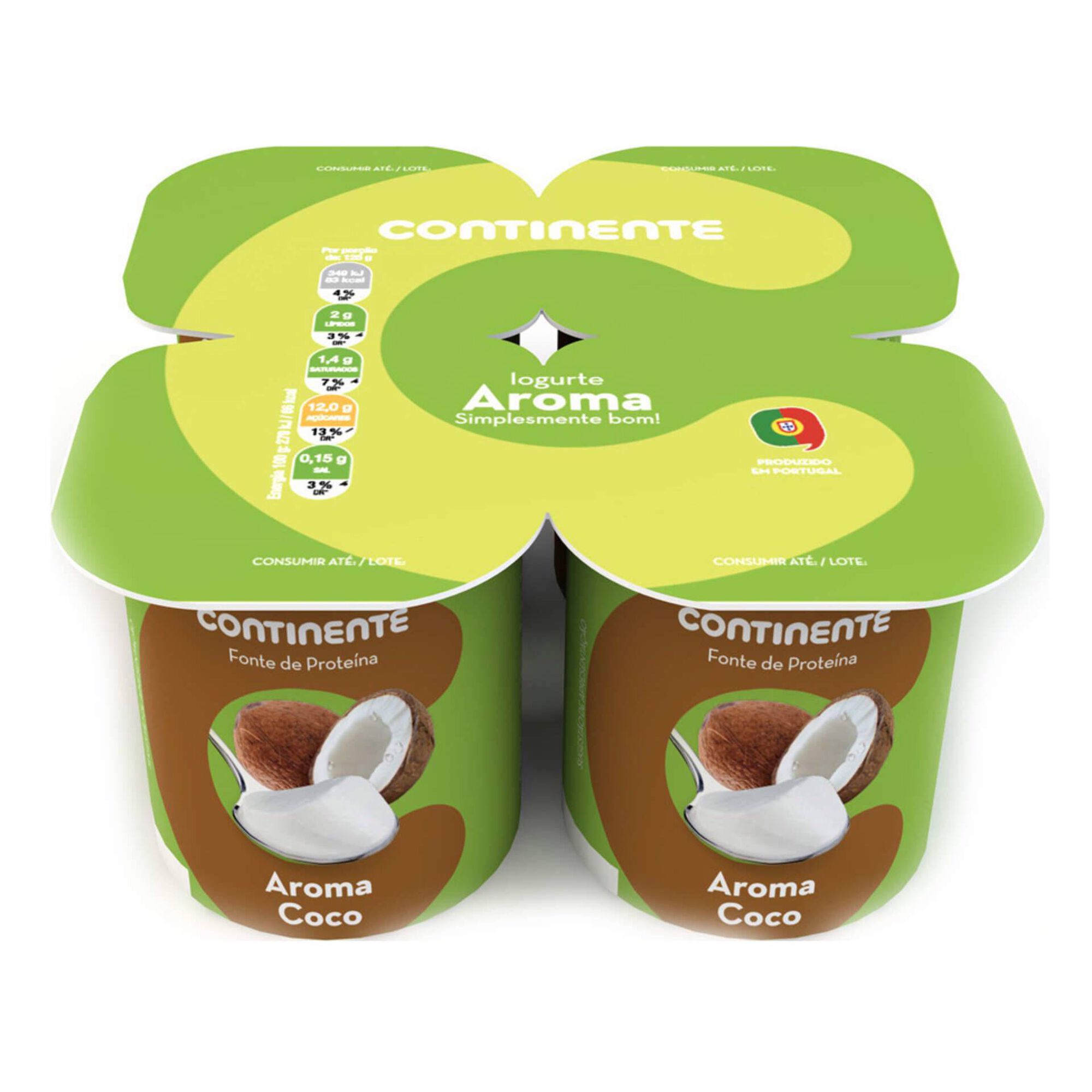 Iogurte Aroma Coco emb. 500 gr (4 un) - Continente | Continente