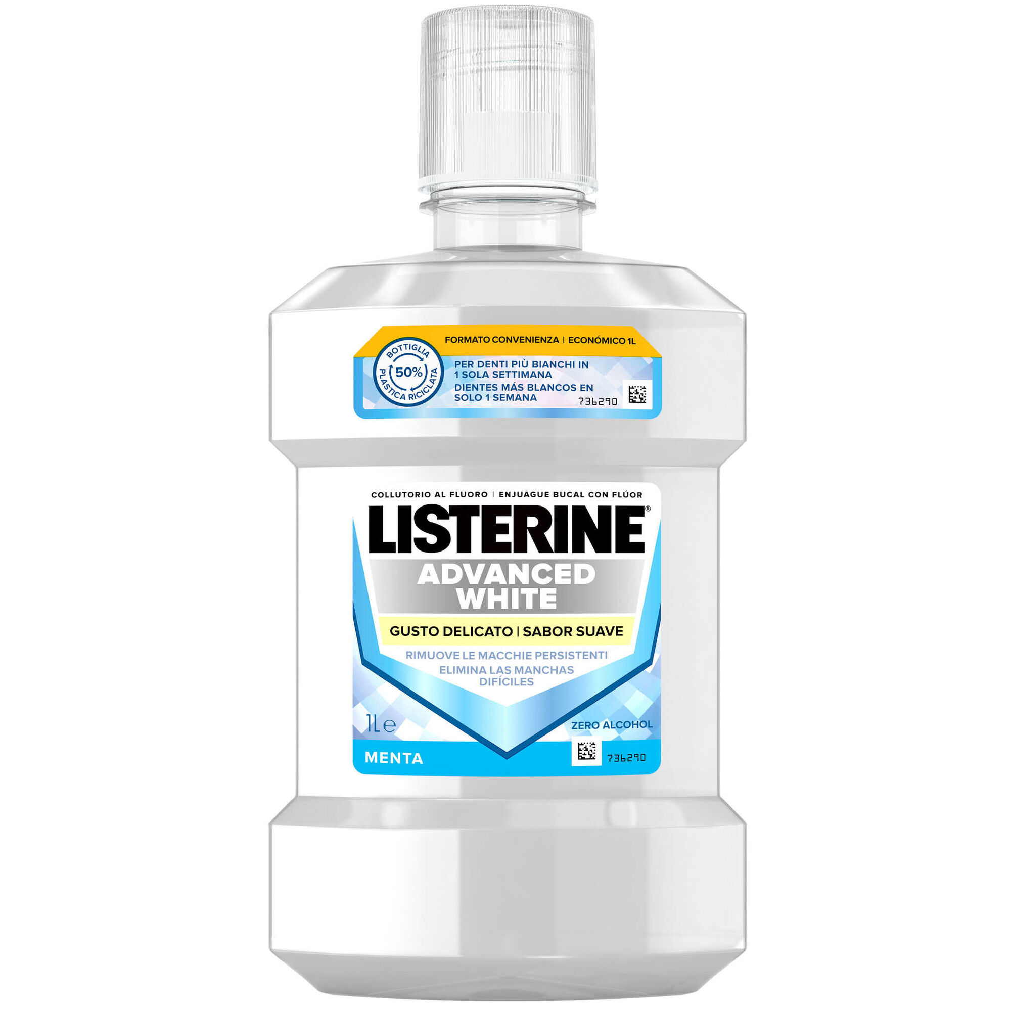 Elixir Bucal Advanced White Sabor Suave emb. 1 lt - Listerine | Continente