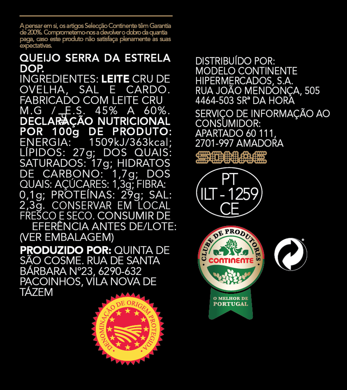 Requeijão Serra da Estrela DOP emb. 250 gr - Continente Seleção ...