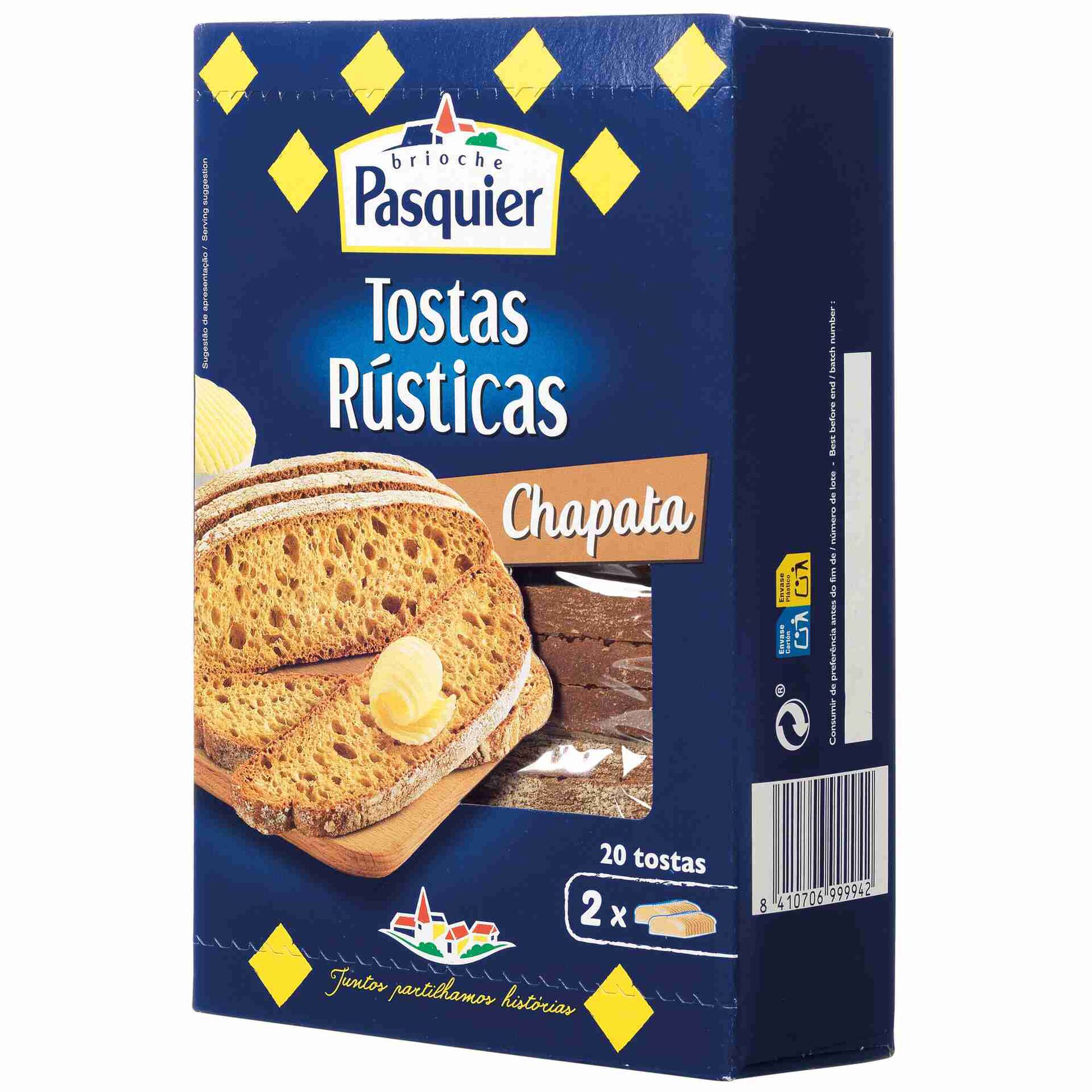 Tostas Rústicas Chapata emb. 180 gr - Brioche Pasquier | Continente