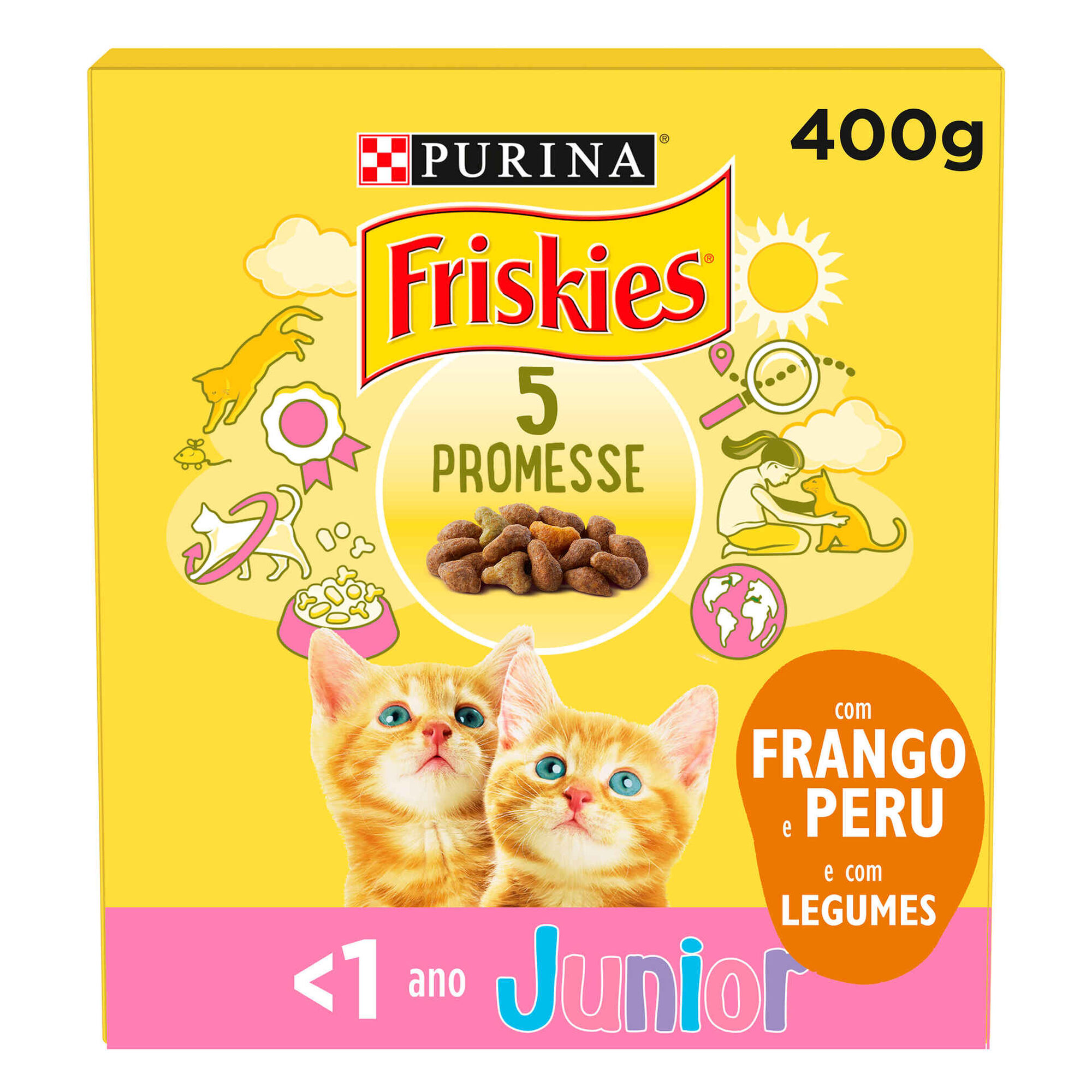 Ração para Gato Júnior Frango, Leite e Legumes Purina Friskies - emb ...