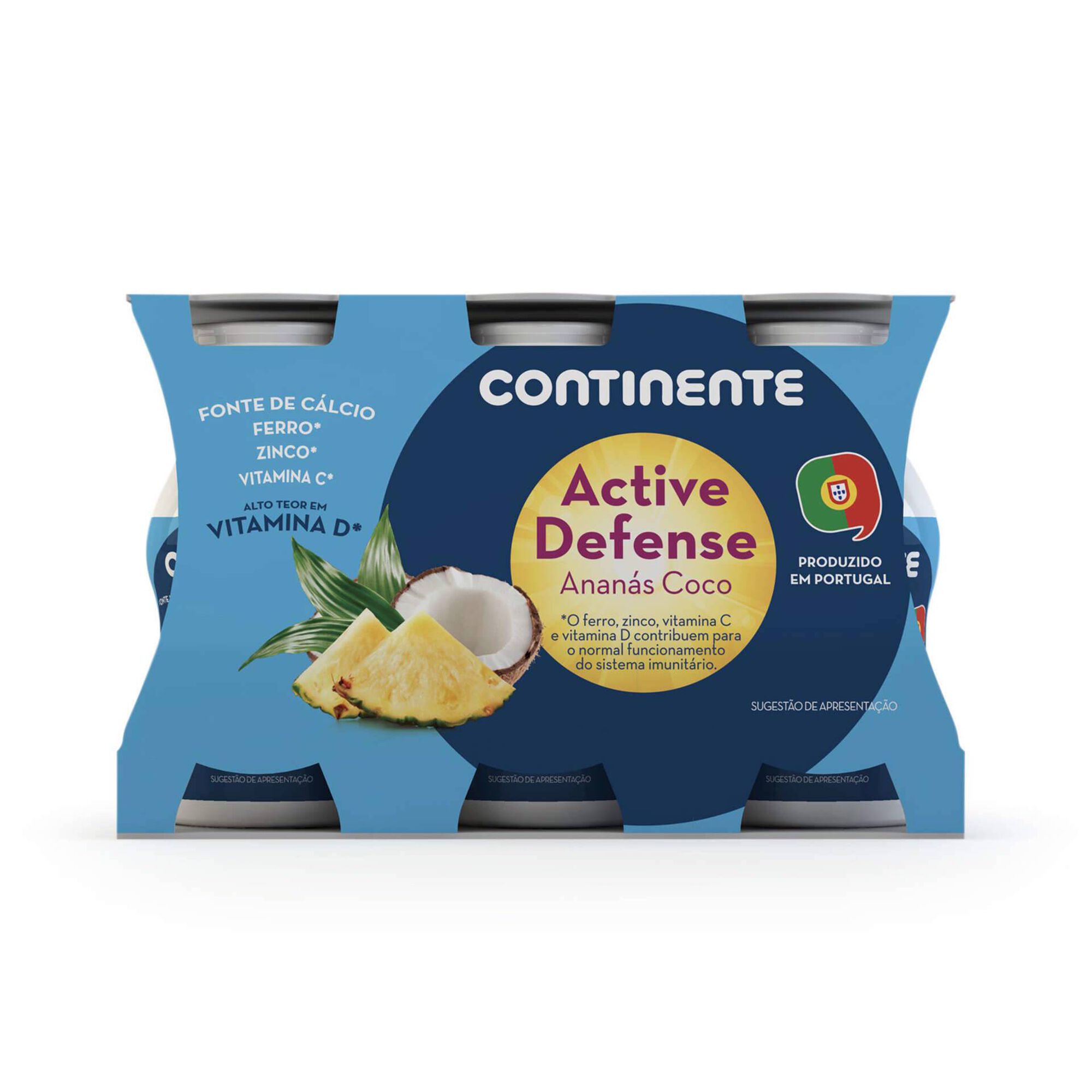 Iogurte Líquido Active Defense Ananás e Coco emb. 600 gr (4 un) - Continente | Continente