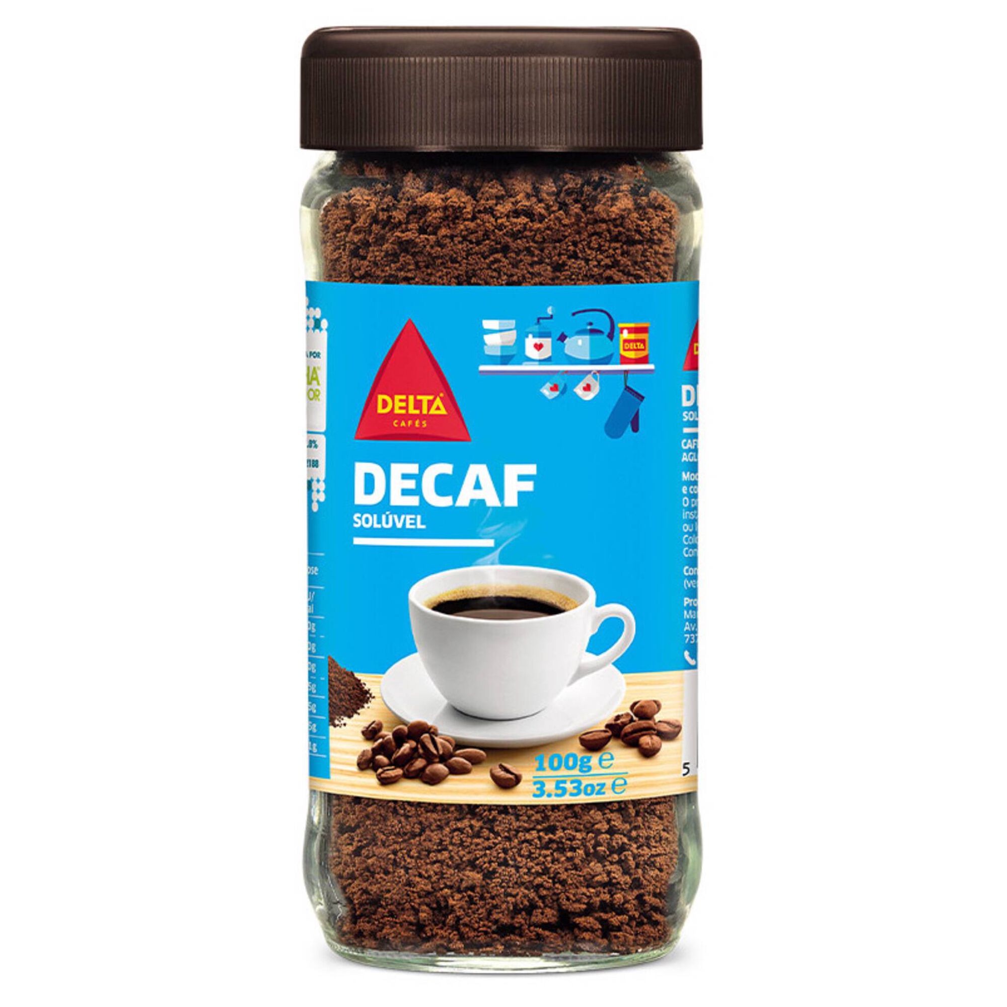 Café Solúvel Descafeinado emb. 100 gr - Delta | Continente