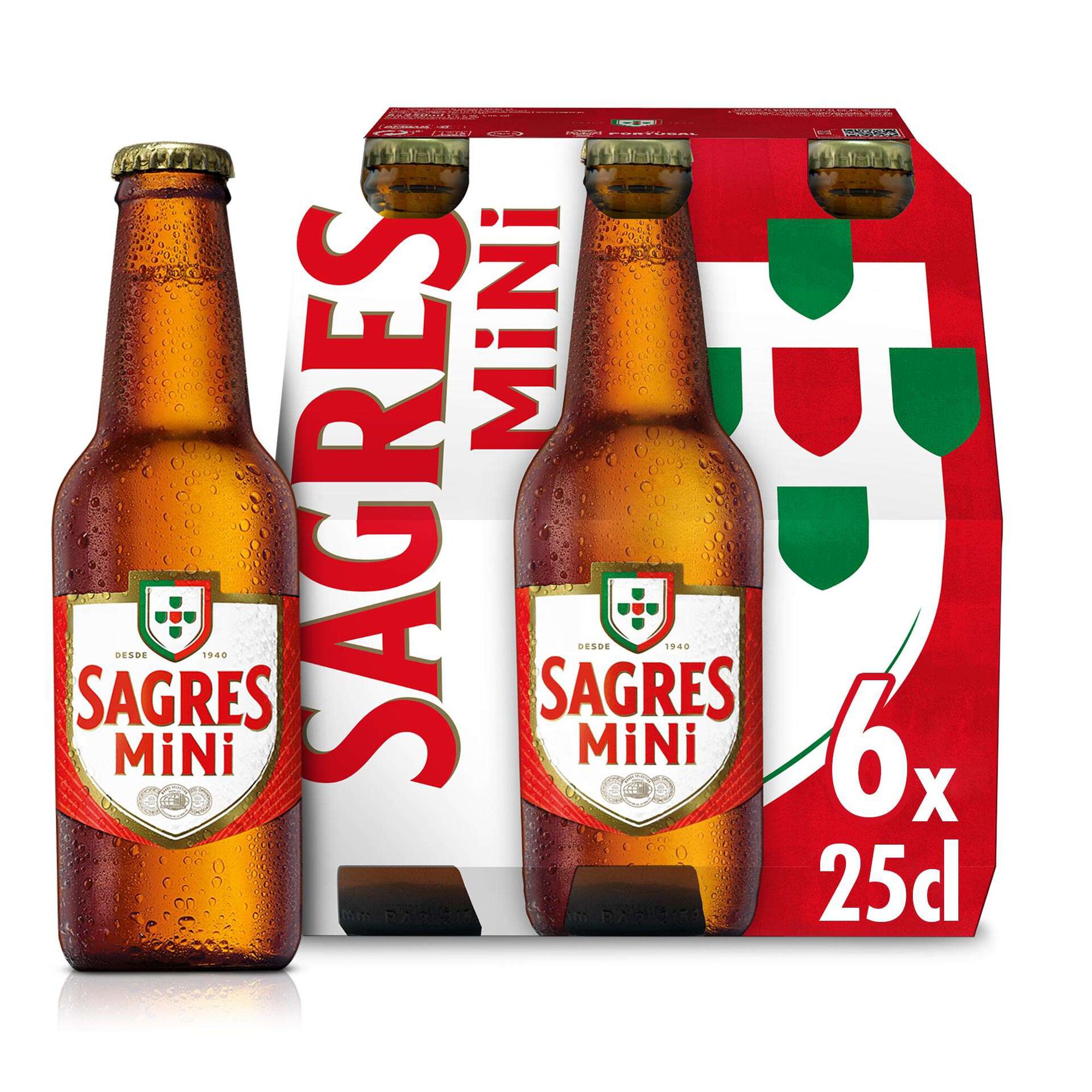 Cerveja com Álcool Mini emb. 6 x 25 cl - Sagres | Continente