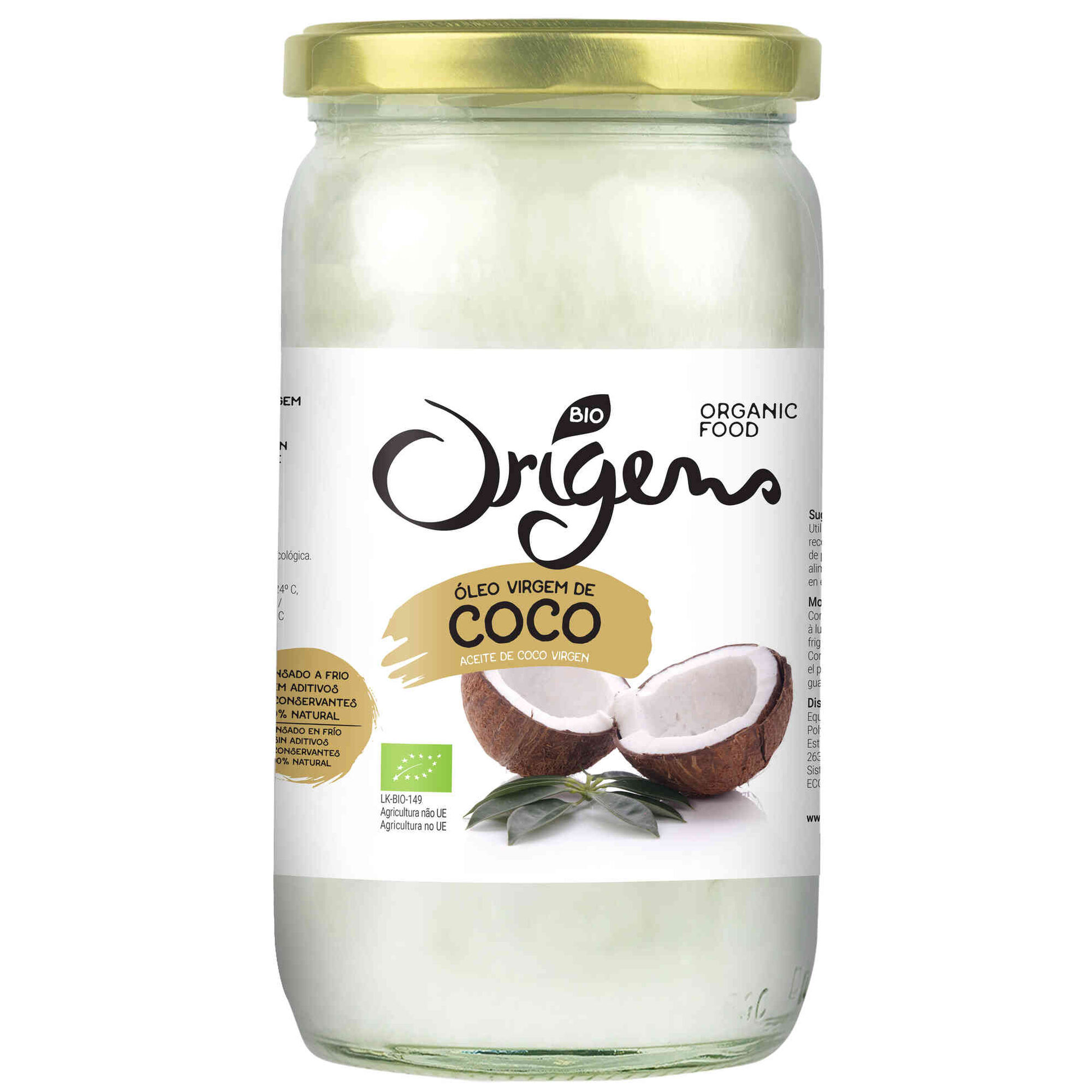 Óleo de Coco Virgem - emb. 1 lt - Origens Bio | Continente Online