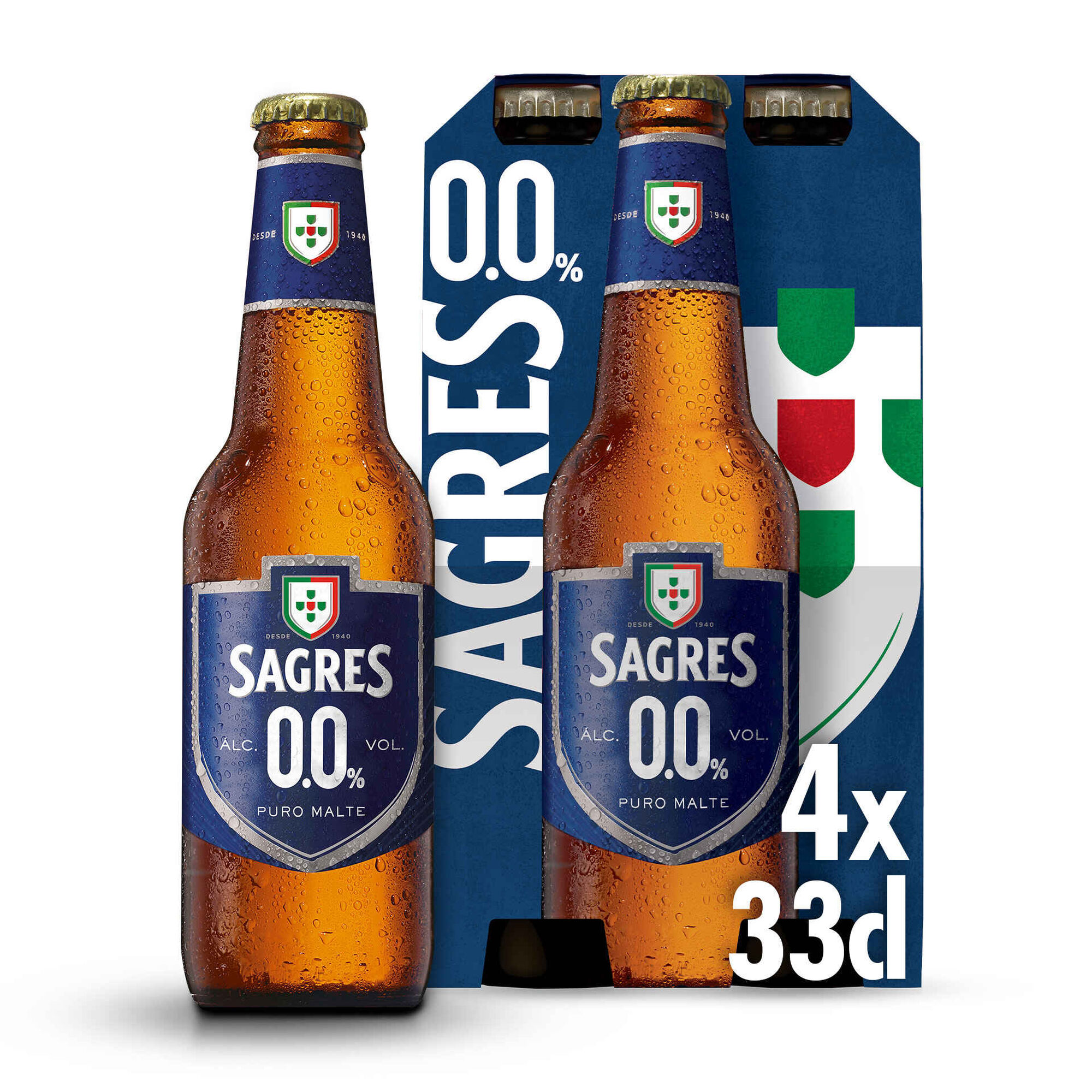 Cerveja sem Álcool Sagres - emb. 4 x 33 cl | Continente Online