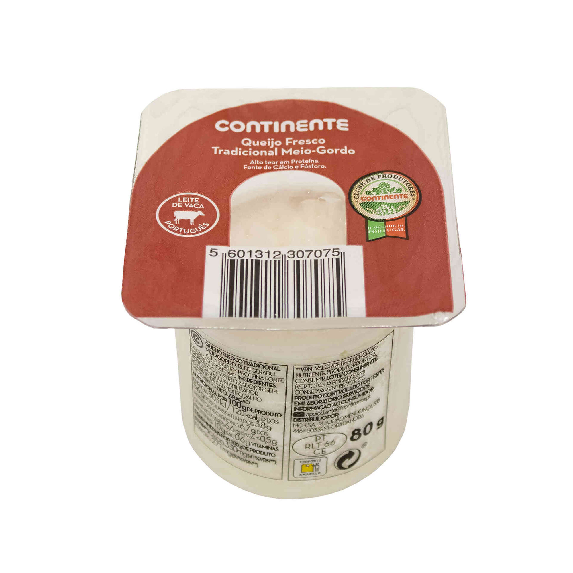 Queijo Fresco Meio Gordo Continente - emb. 80 gr | Continente Online