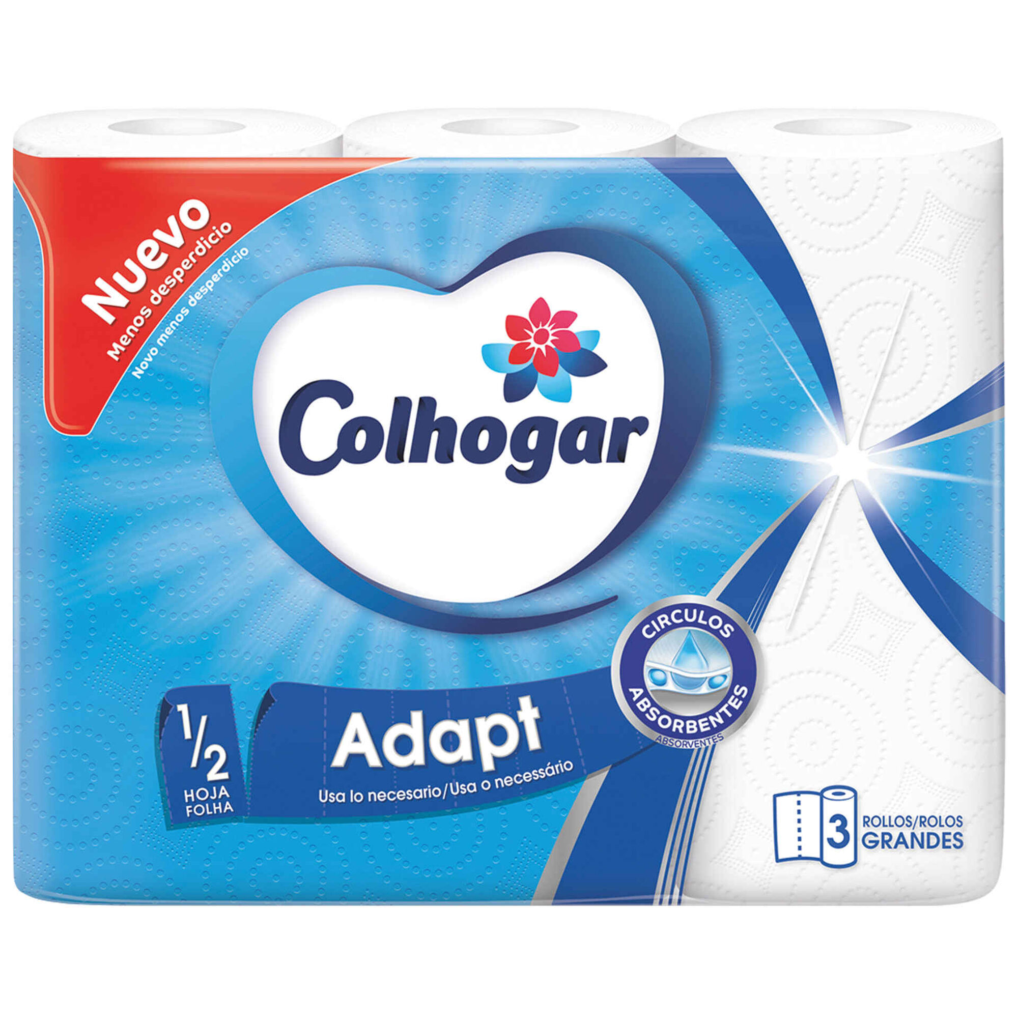 Rolo de Cozinha Adapt Colhogar - 3 rolos = 4,5 rolos | Continente Online