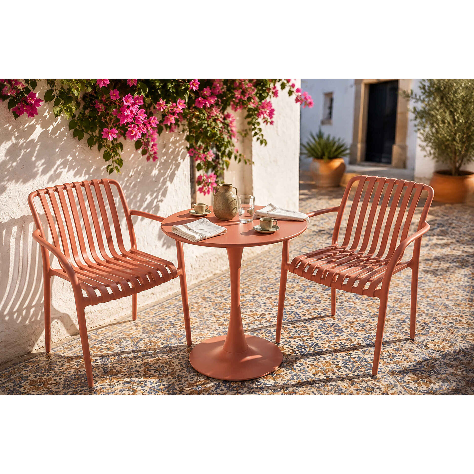 Conjunto de Refeição Mesa e 2 Cadeiras Terracota Kasa | Continente Online