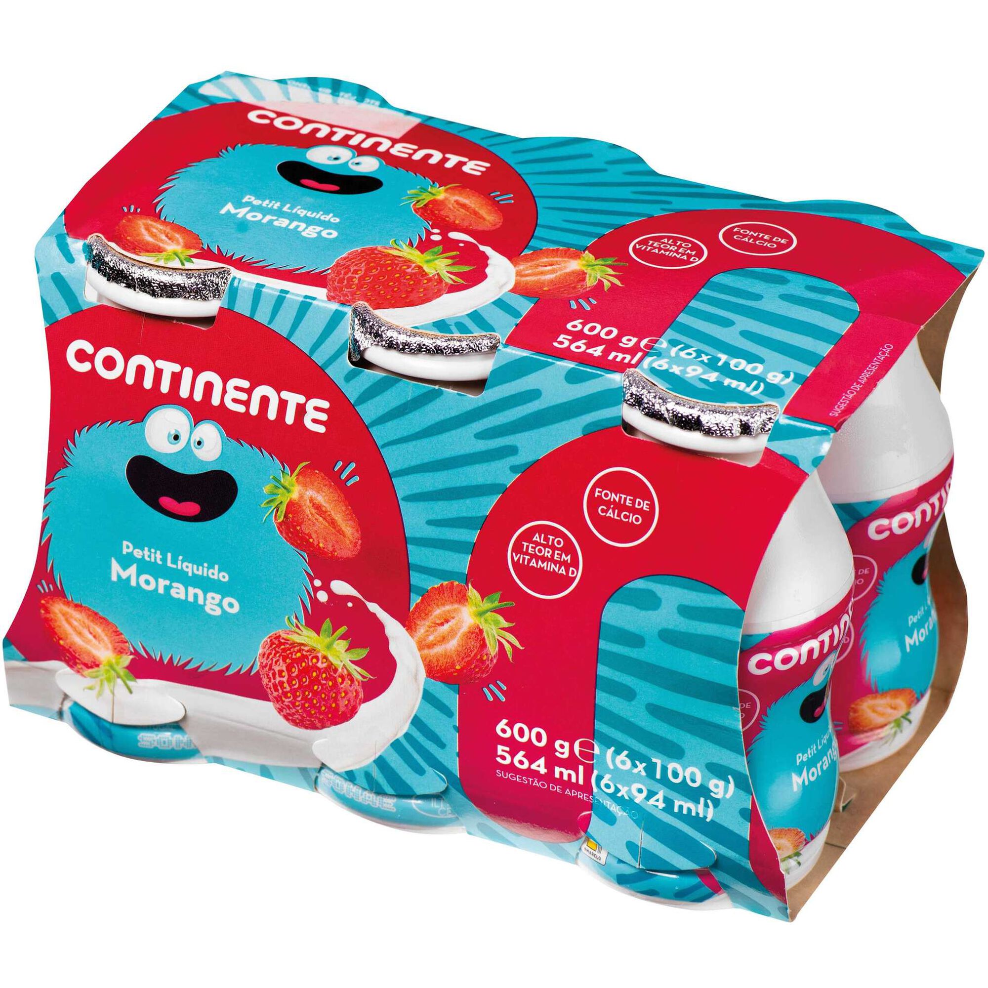 Iogurte Líquido Morango Infantil Continente - emb. 600 gr (6 un ...