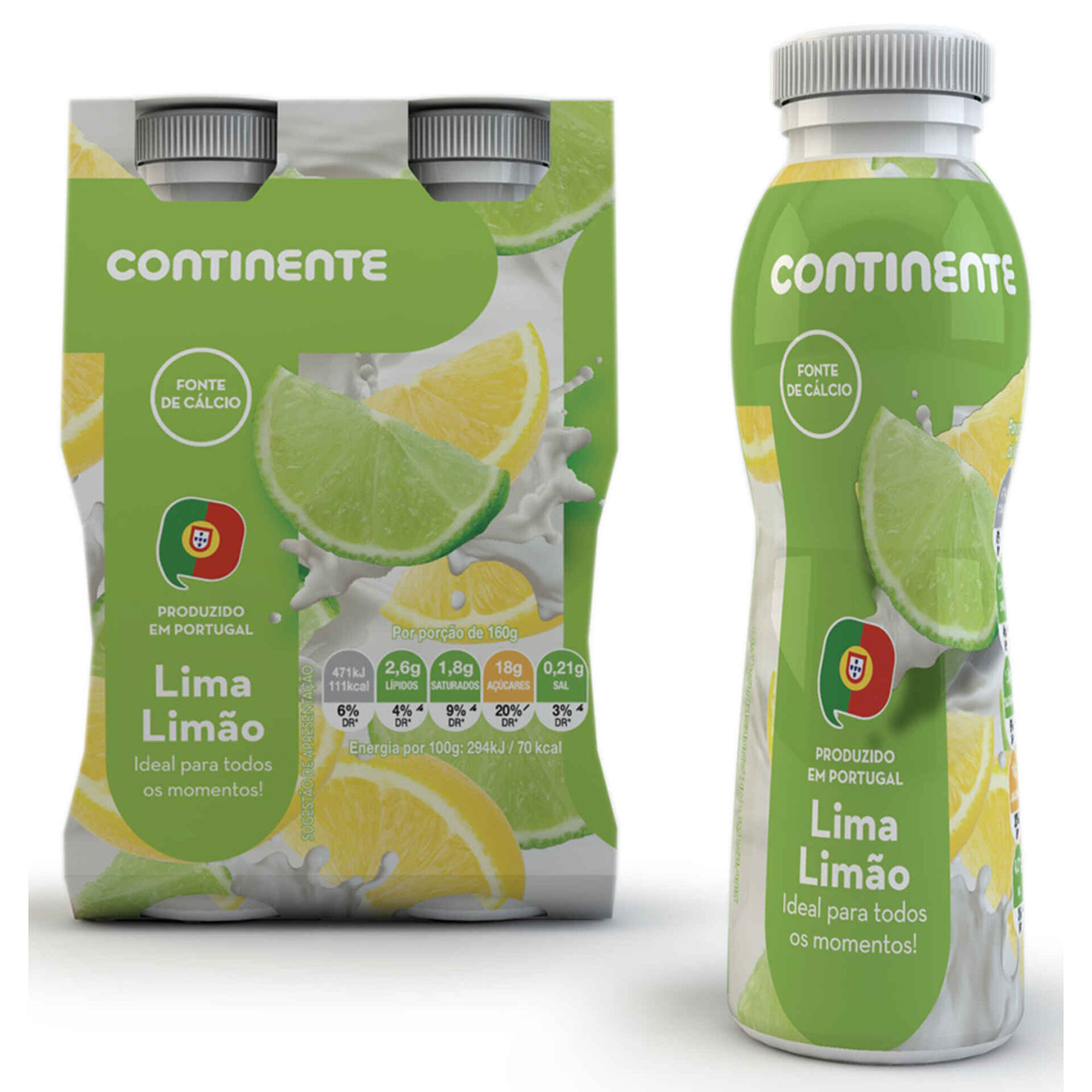 Iogurte Líquido Lima Limão emb. 640 gr (4 un) - Continente | Continente