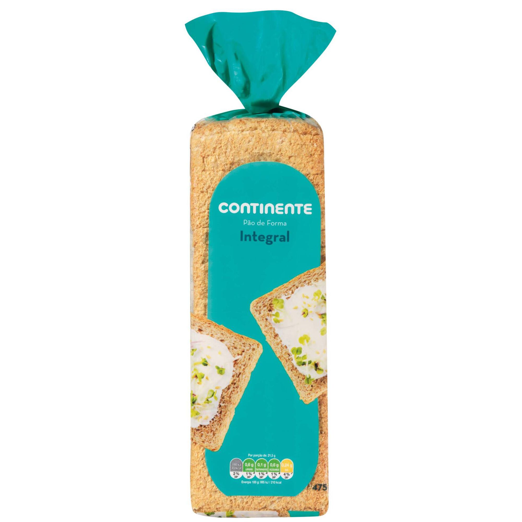 Pão de Forma com Côdea Integral emb. 475 gr - Continente | Continente