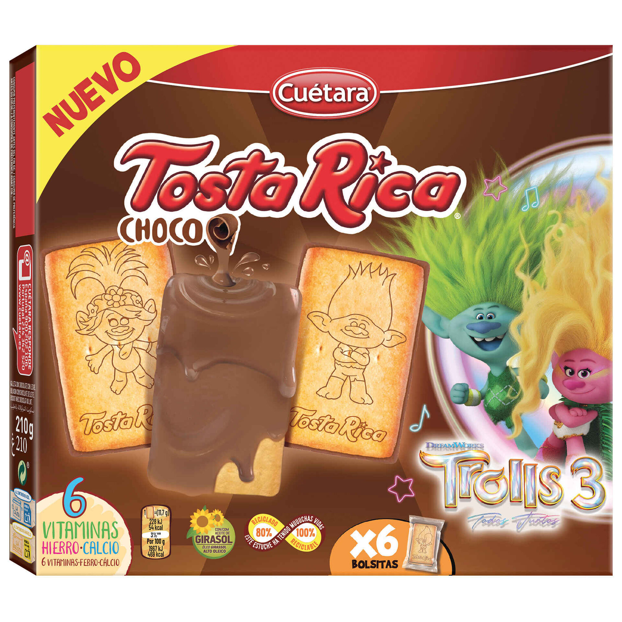 Bolachas de Chocolate Tosta Rica - emb. 210 gr (6 un) - Cuétara ...