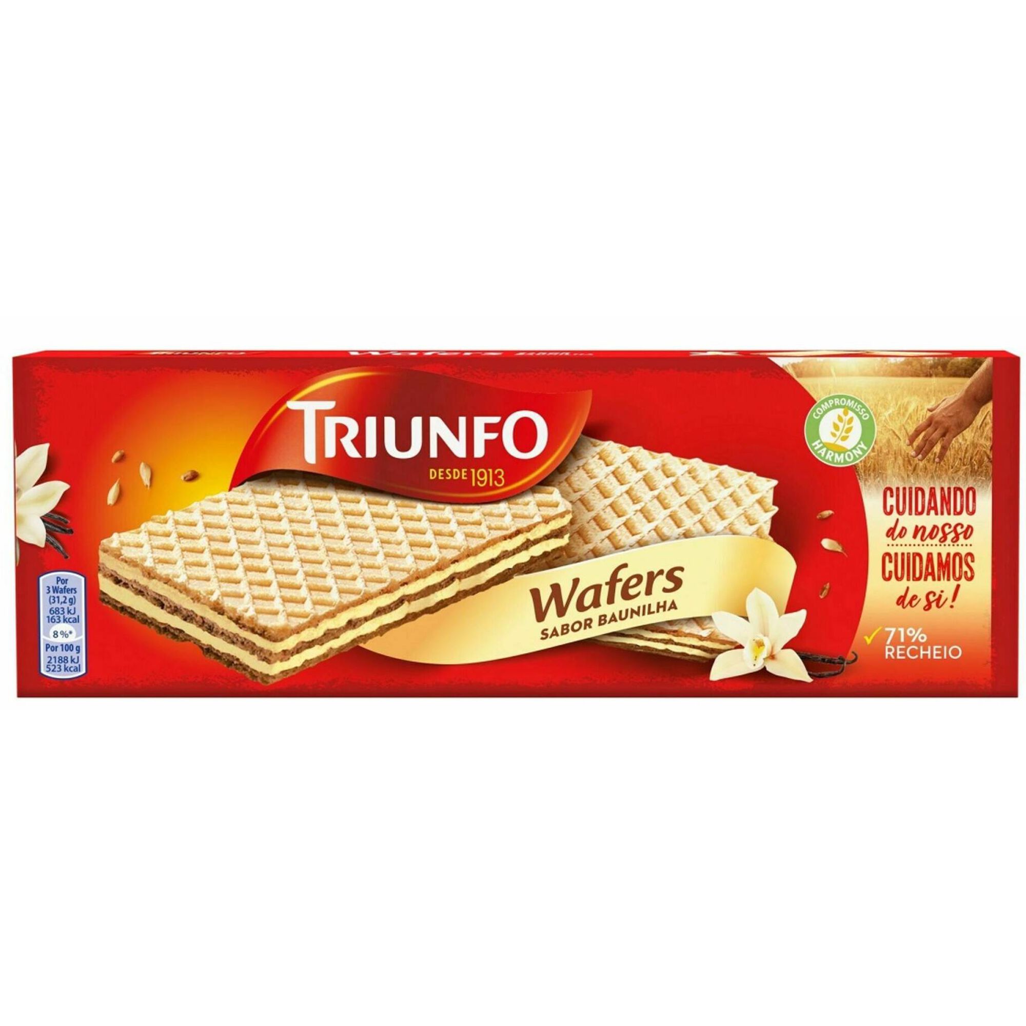 Bolachas Wafers com Recheio de Baunilha - Triunfo | Continente Online