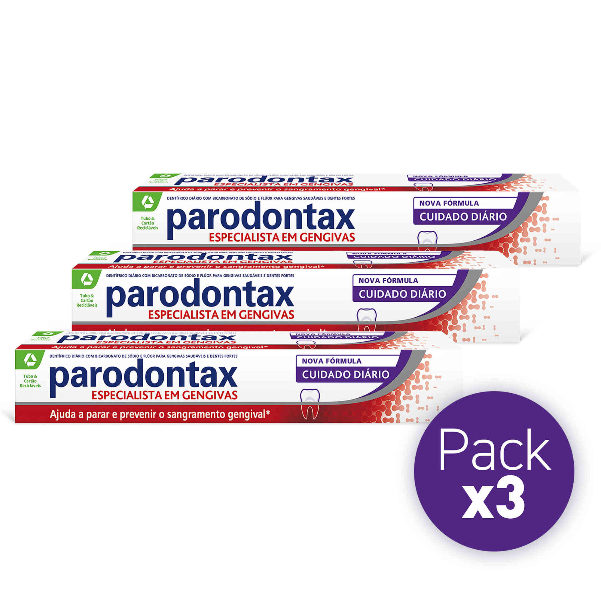 Pasta de Dentes Gengivas Cuidado Diário Parodontax - emb. 3 x 75 ml ...