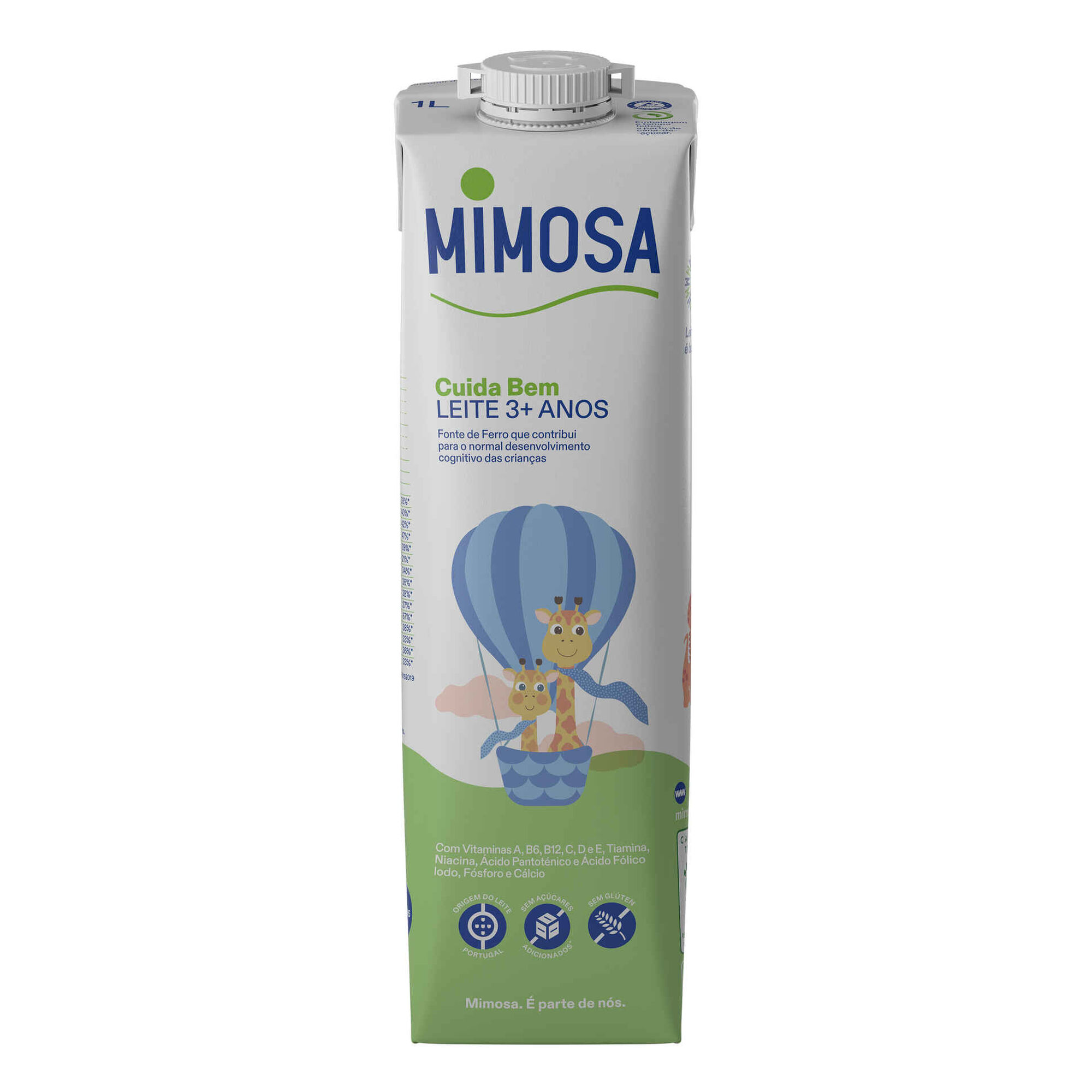Leite Meio Gordo UHT Infantil +3A Mimosa - emb. 1 lt | Continente Online