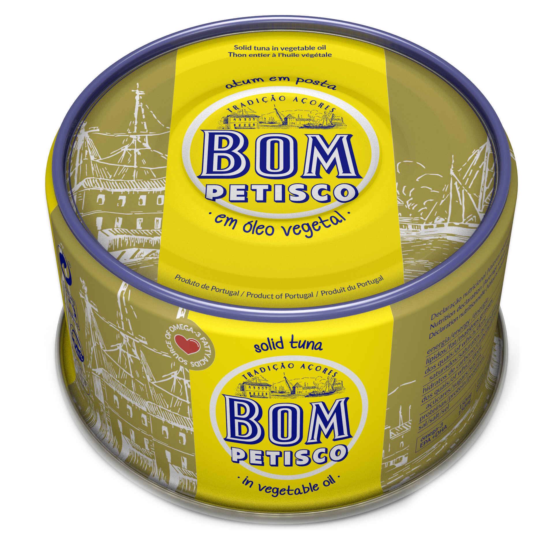 Atum Posta em Óleo Bom Petisco - emb. 385 gr (peso escorrido 251 gr ...