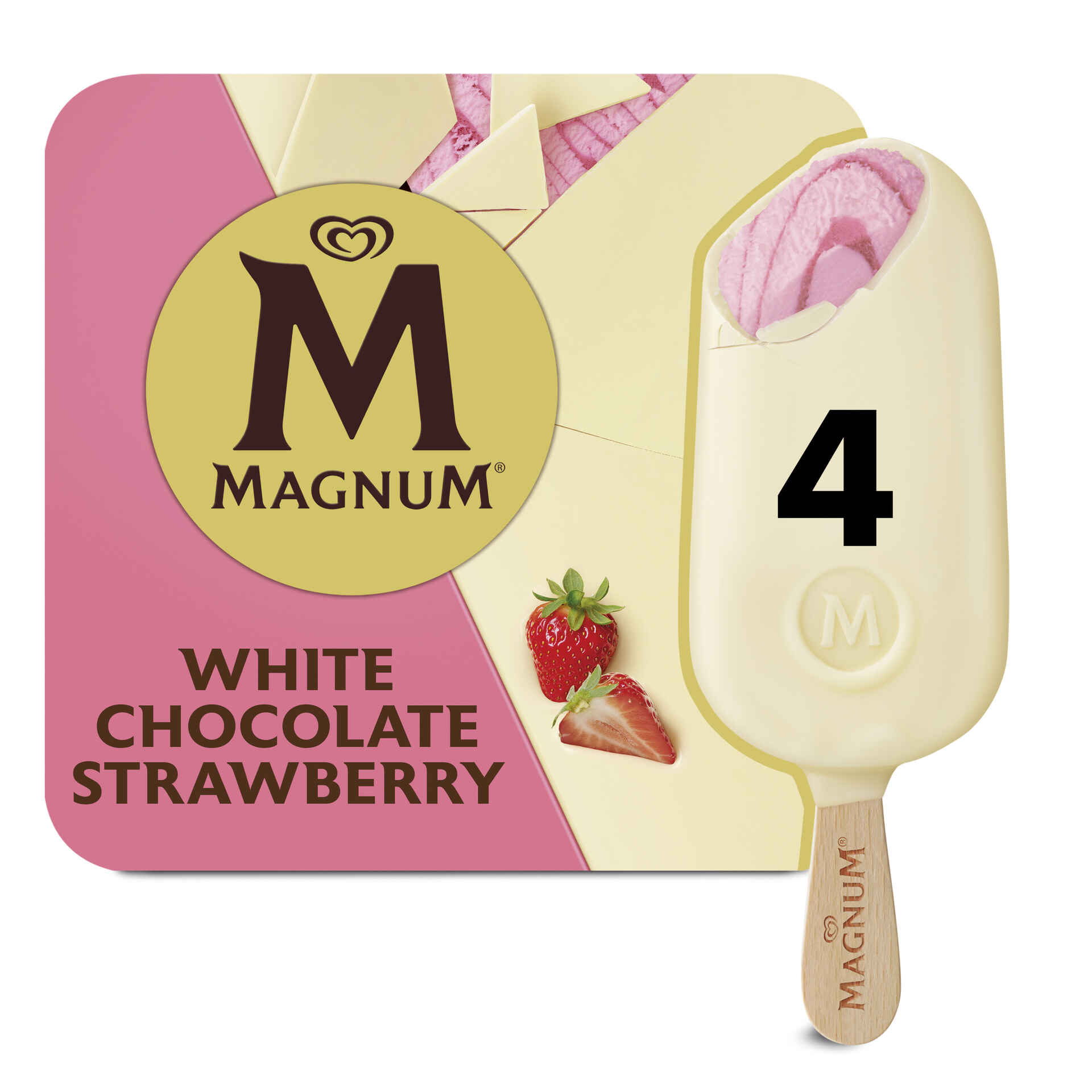 Gelado Chocolate Branco e Morango Magnum | Continente Online
