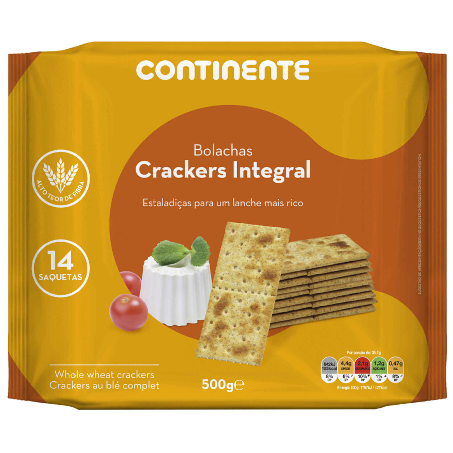 Bolachas Crackers Integrais Continente | Continente Online