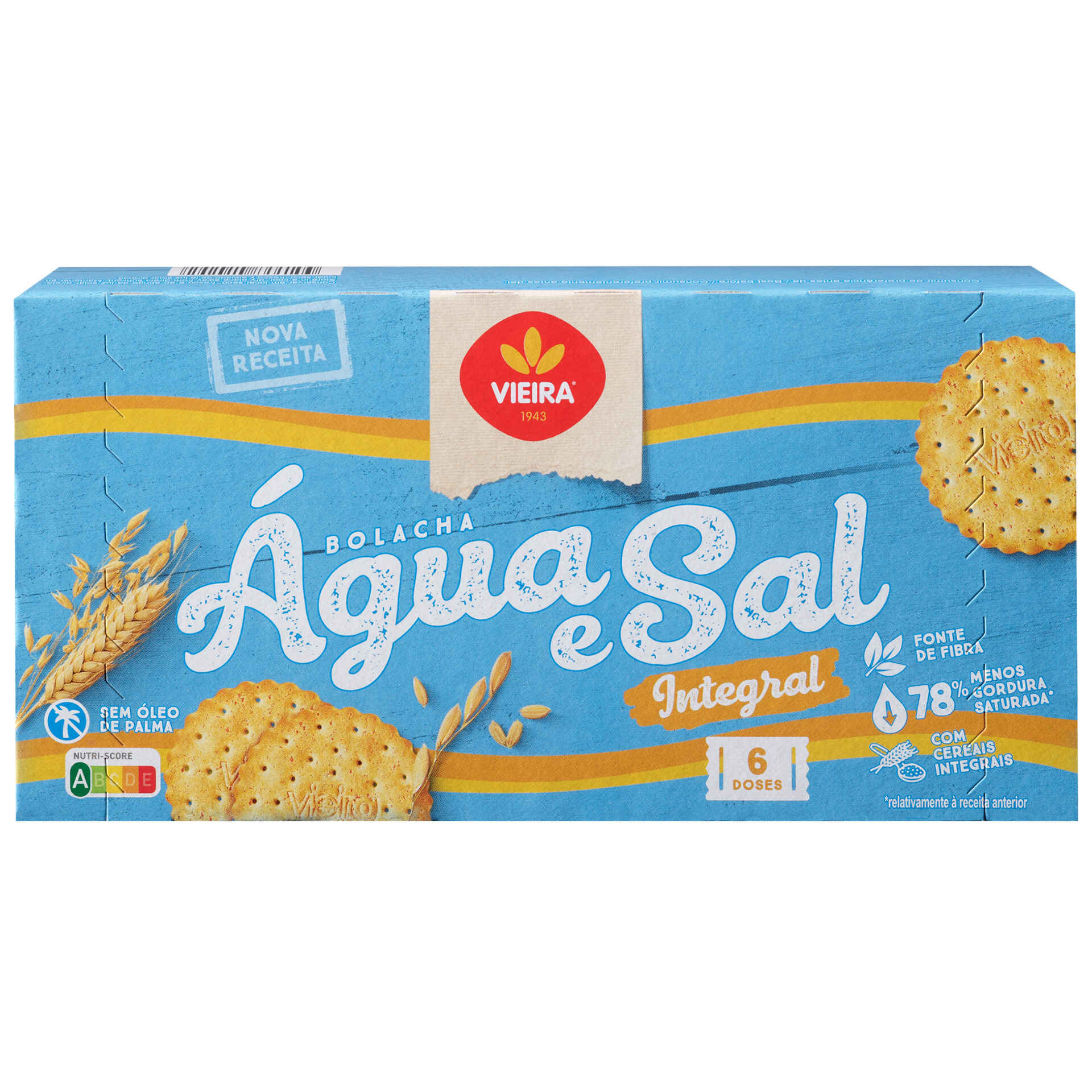 Bolachas de Água e Sal Integrais Vieira - emb. 102 gr | Continente Online