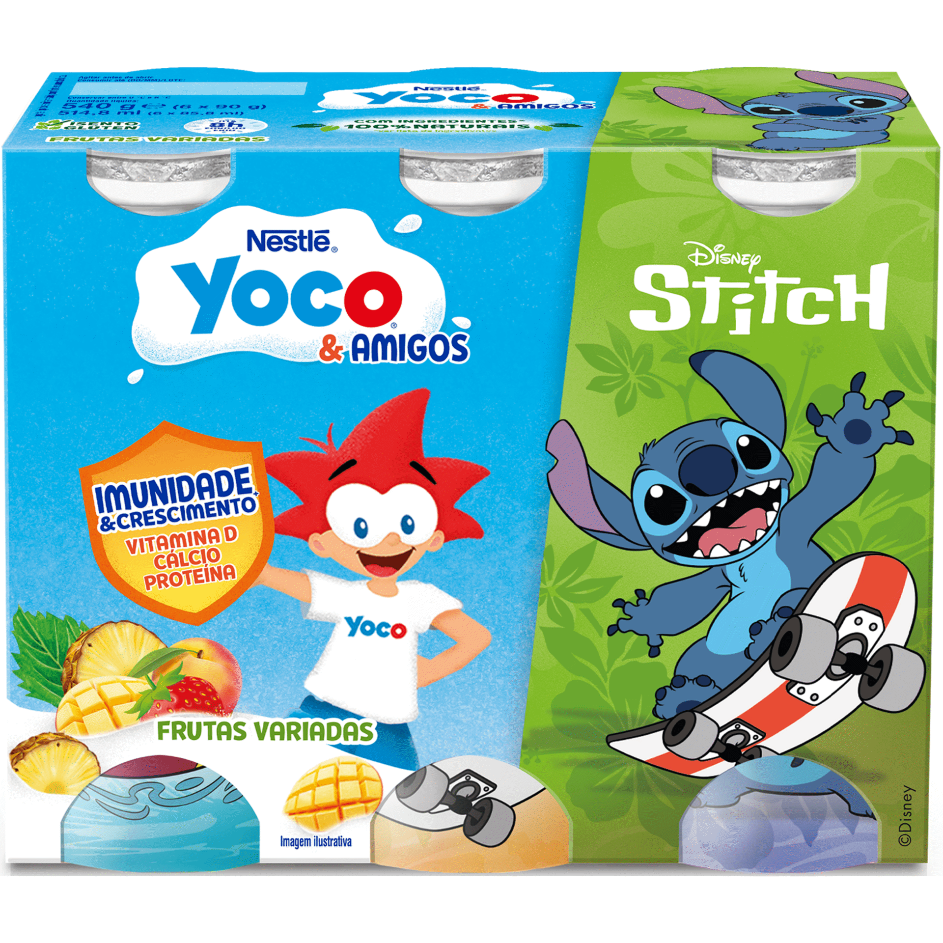 Iogurte Líquido Frutas Variadas Infantil Yoco - emb. 540 gr (6 un ...