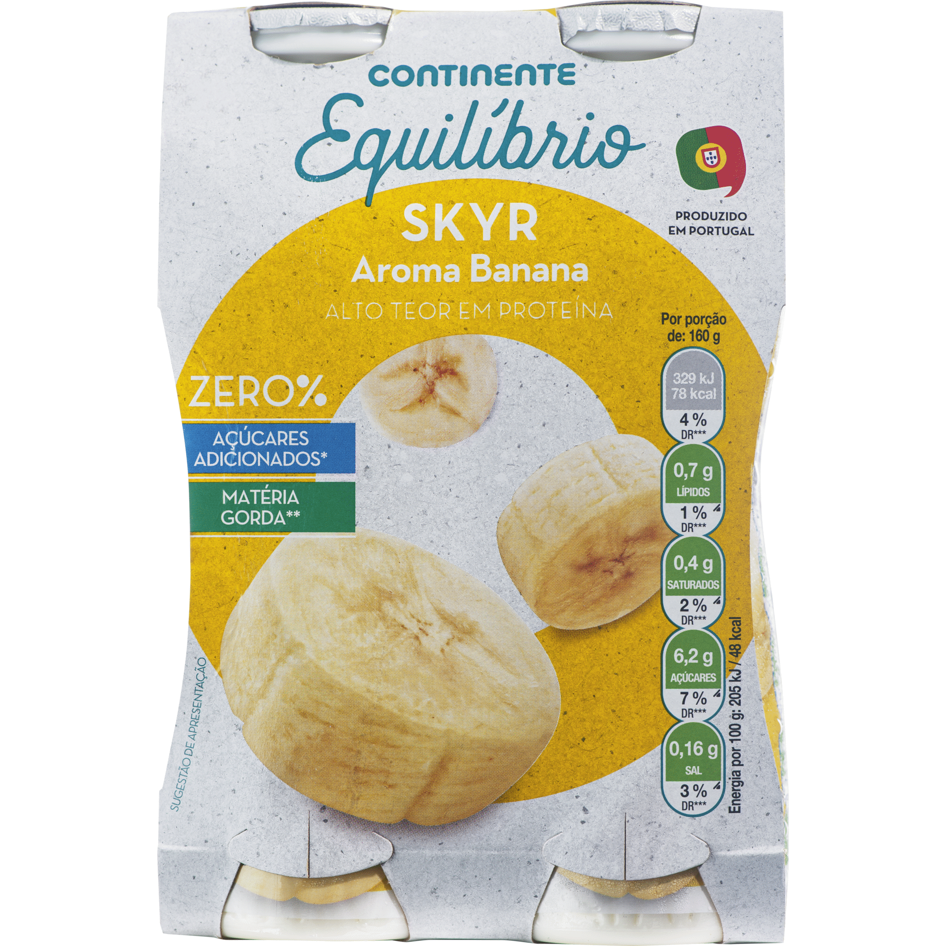 Iogurte Líquido Skyr Magro Banana Continente Equilíbrio - emb. 640 gr ...