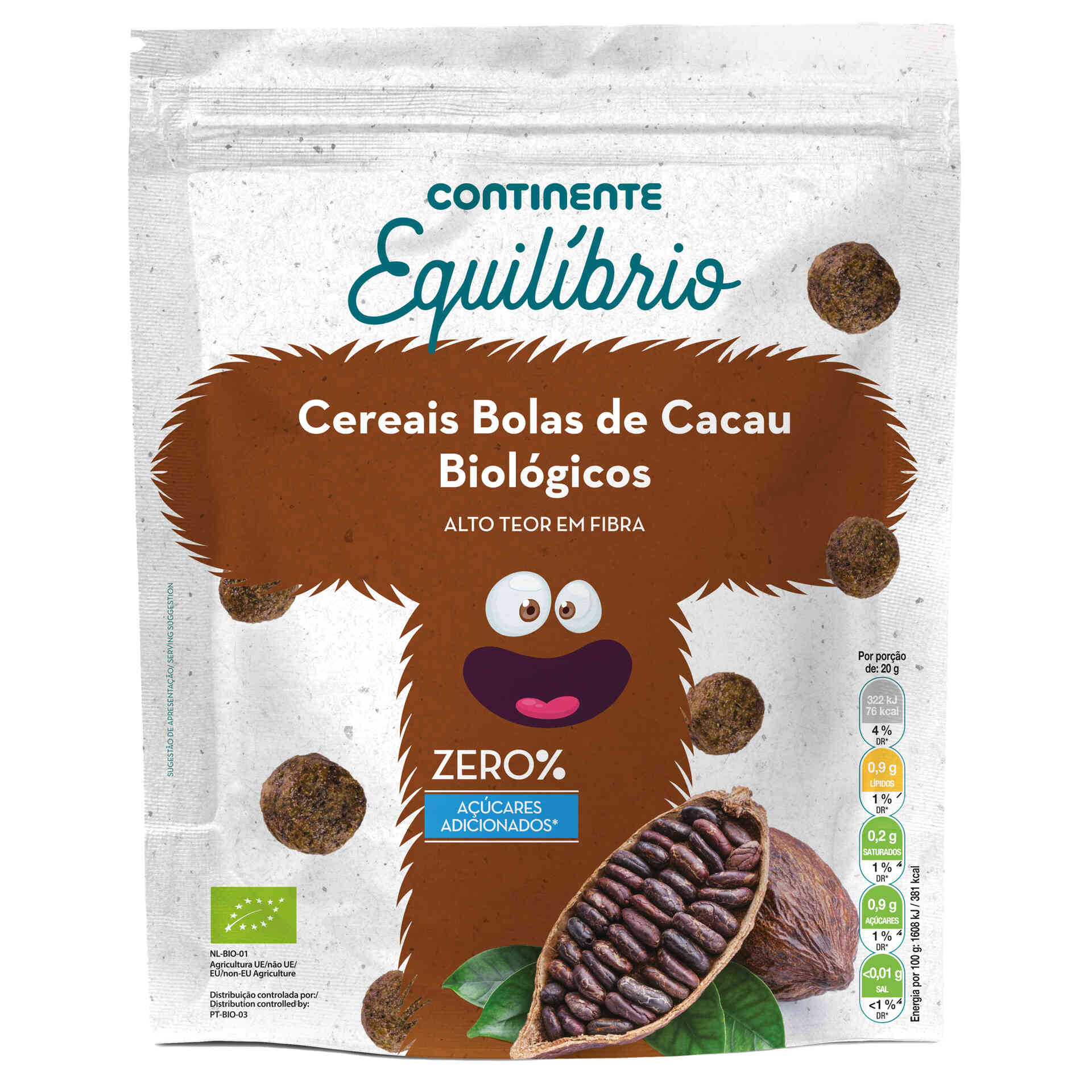 Cereais Bolas de Cacau Monstrinhos sem Adição de Açúcar emb. 125 gr ...