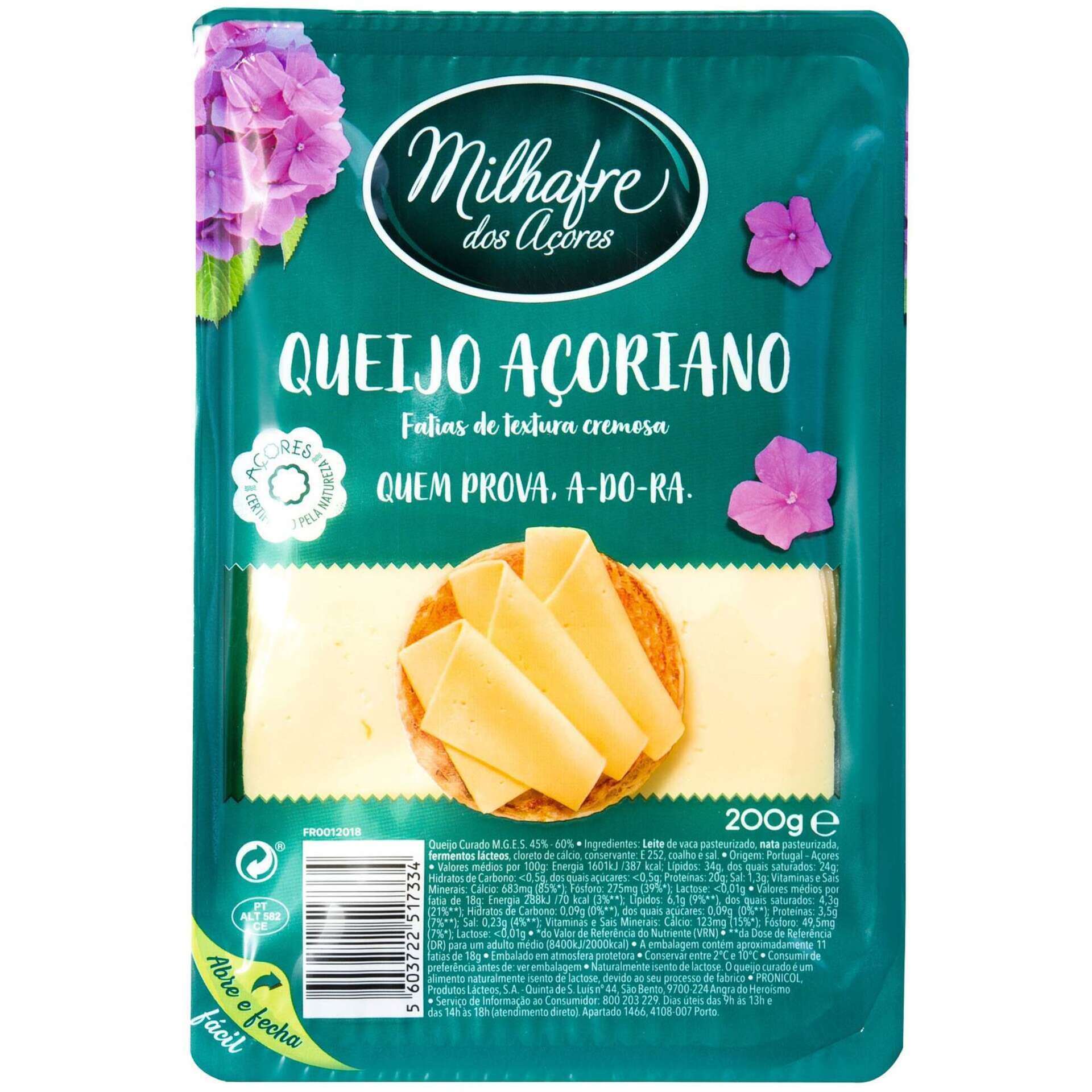Queijo Curado Fatiado Milhafre | Continente Online